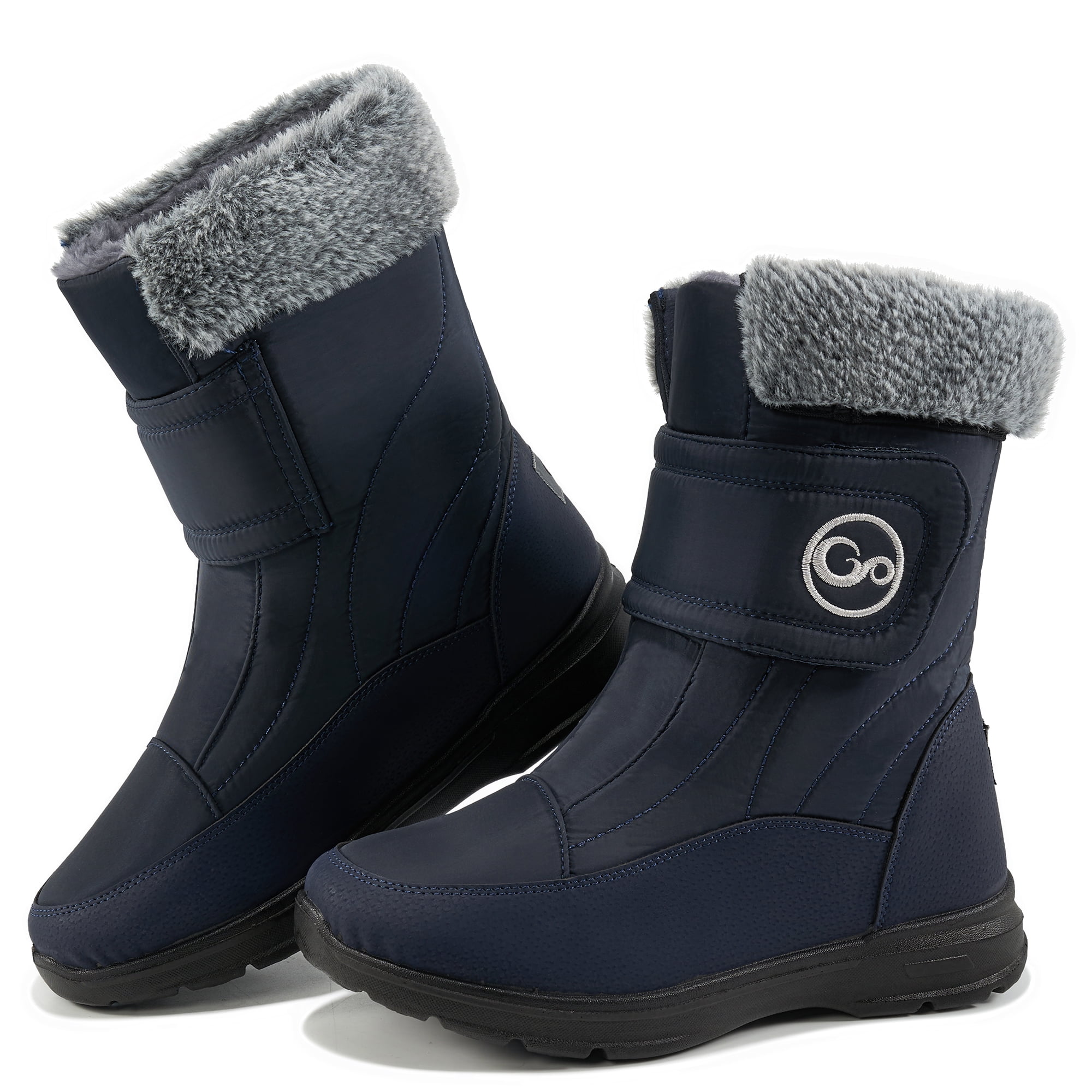 Ablanczoom Women Snow Boots Winter Slip On Mid Calf Boots for Women ...