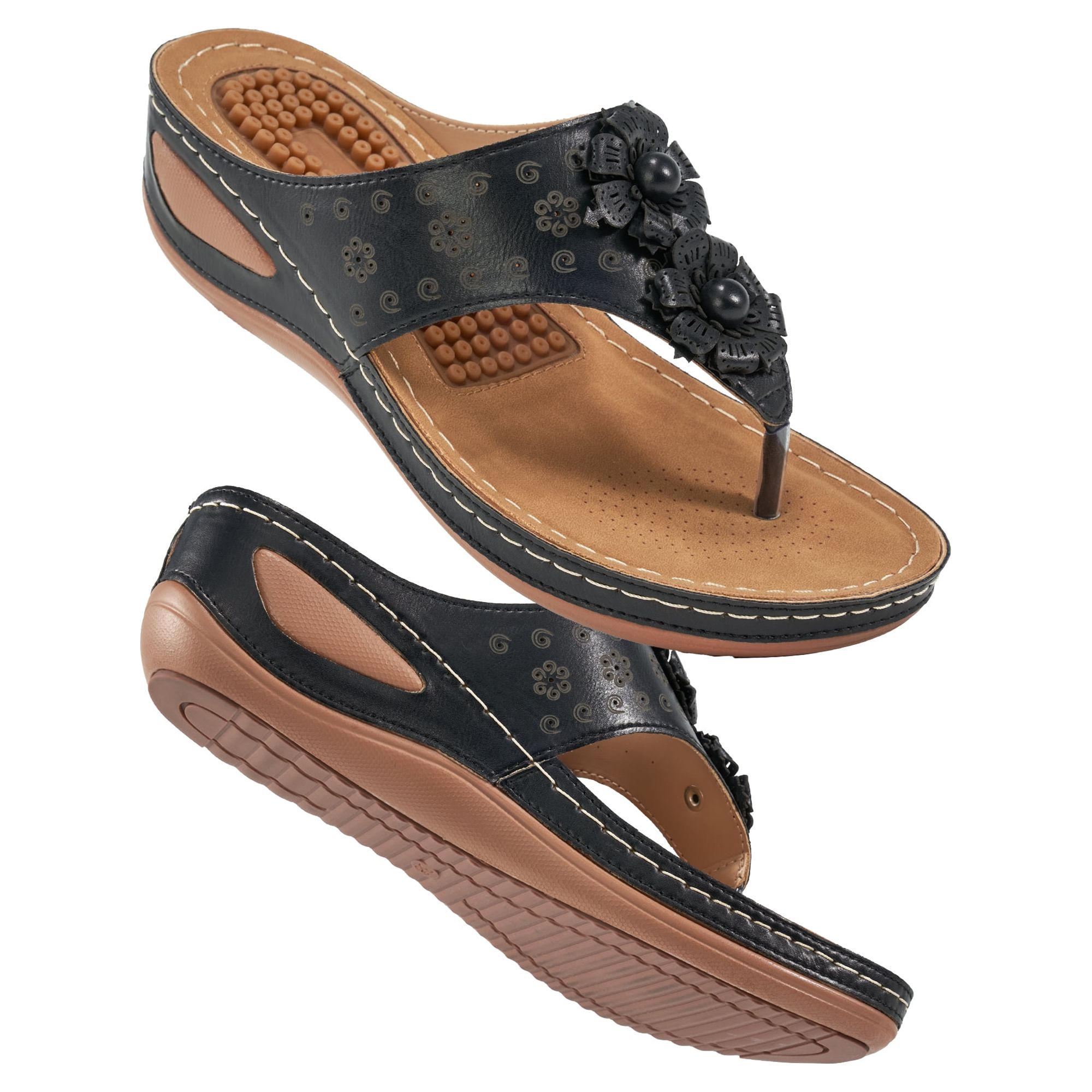 NORTY Womens Flip Flops Adult Female Beach Sandals Blue - Runs 1 Size ...