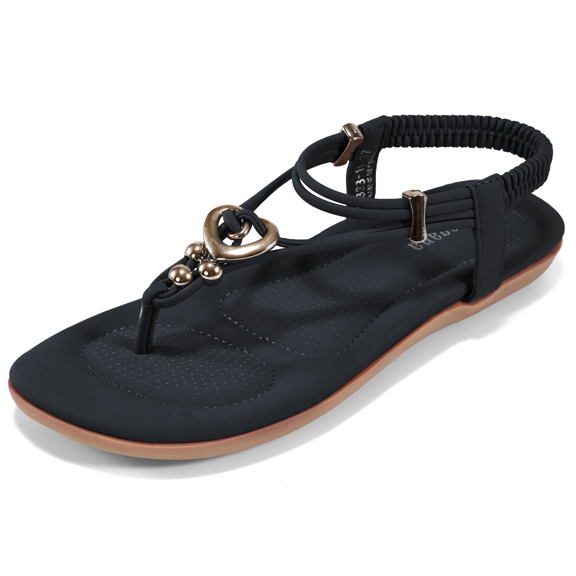 Almusen Women's Sandals Bohemian Summer Beach Shoes Ankle T-Strap ...