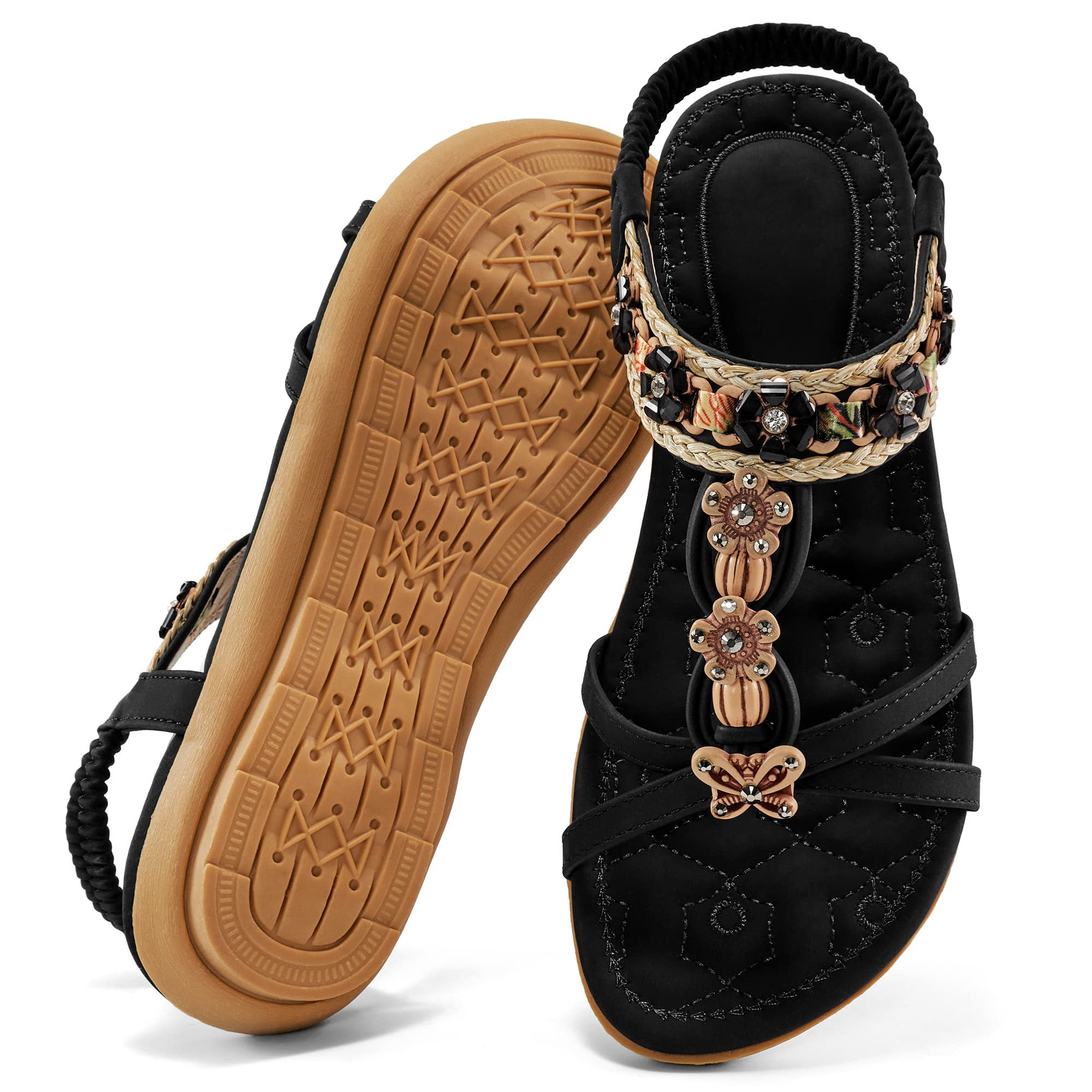 Ablanczoom Womens Sandals, Flat Beach Sandals, Arch Support, Summer ...