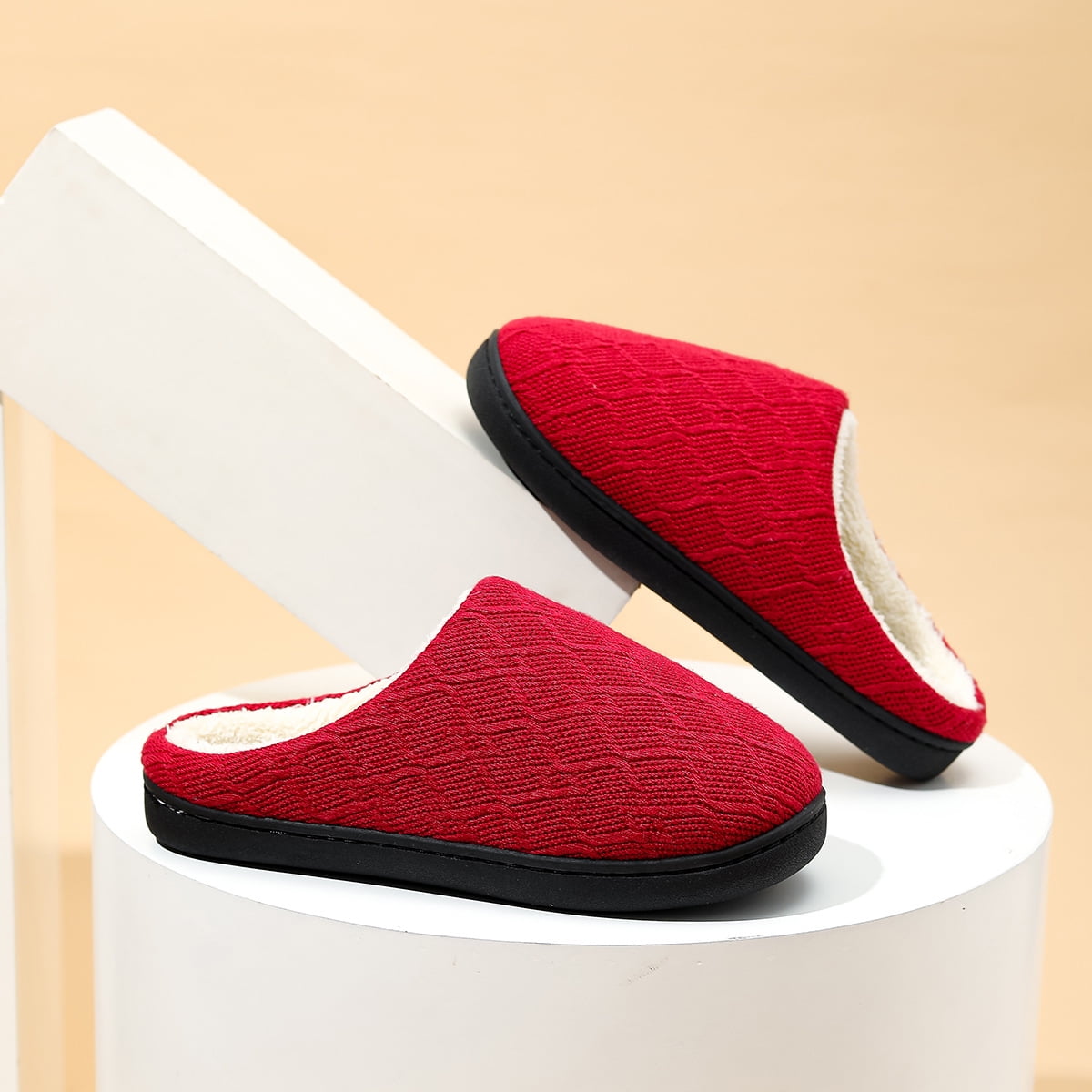 Ablanczoom Womens Slippers: House Shoes Memory Foam Non-Slip Fuzzy Faux Fur Indoor Outdoor ...