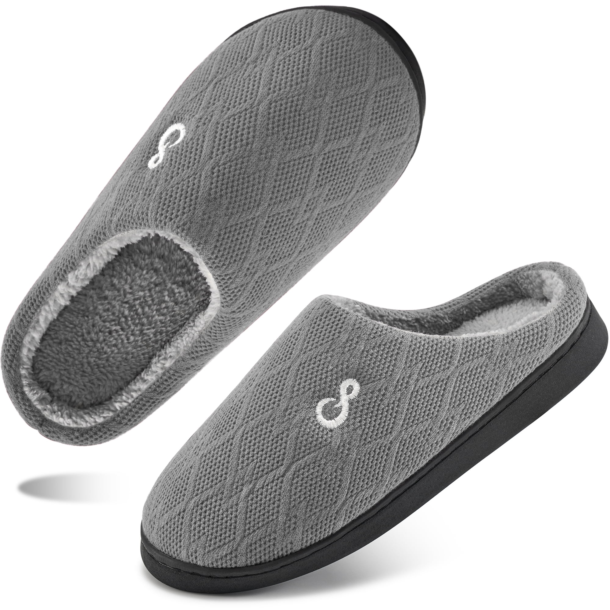 Ablanczoom Womens Slippers: House Shoes Memory Foam Non-Slip Fuzzy Faux ...
