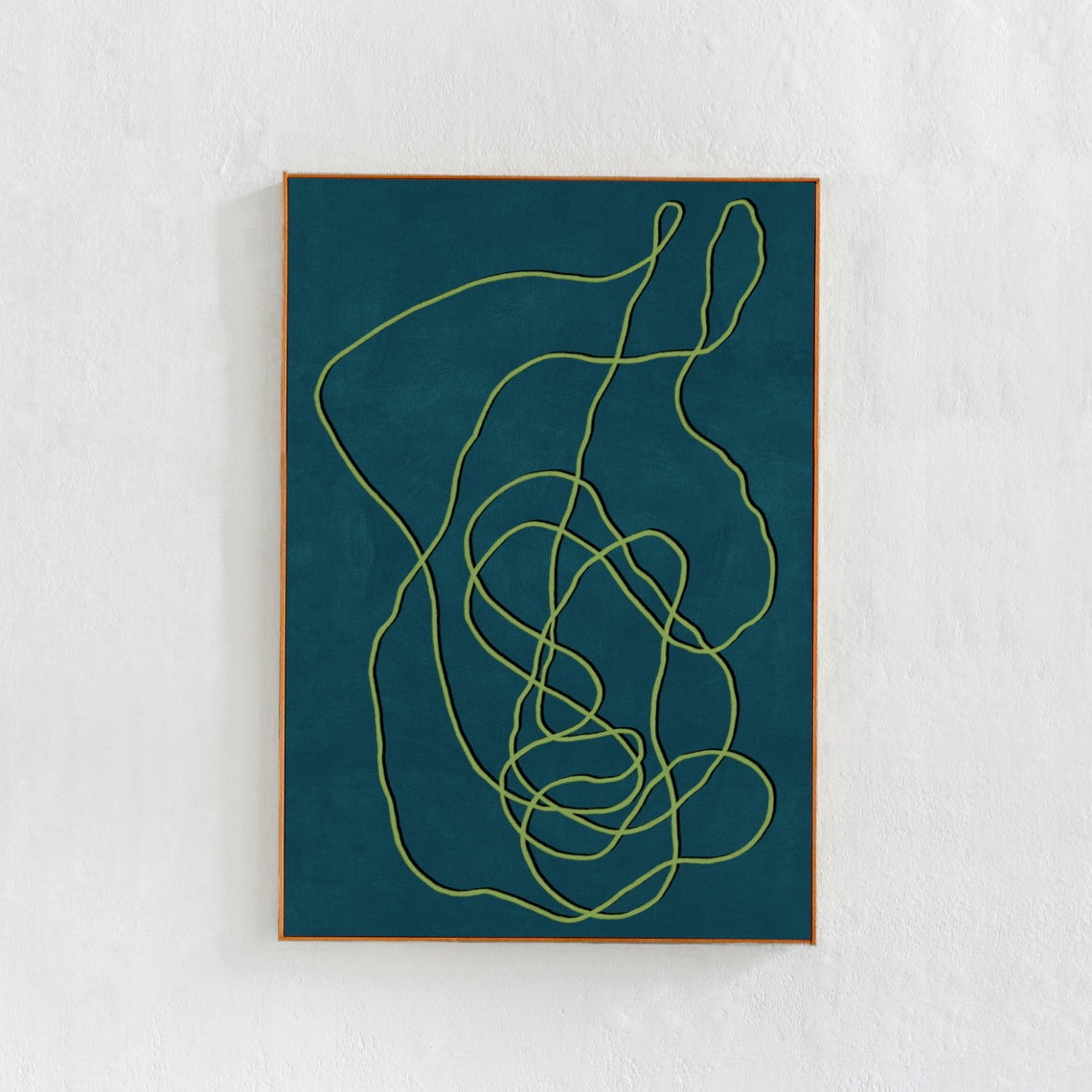 Able Art, Abstract Line Art Art Print Poster, Teal Blue Wall Art Modern ...