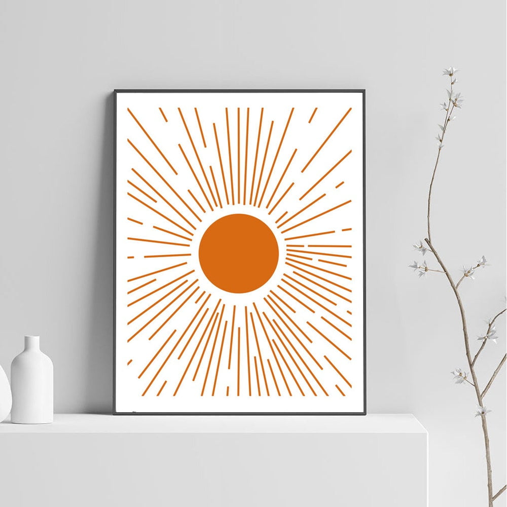 Able Print Sun Abstract Shape Print Modern Room Decor Nursery Decor ...
