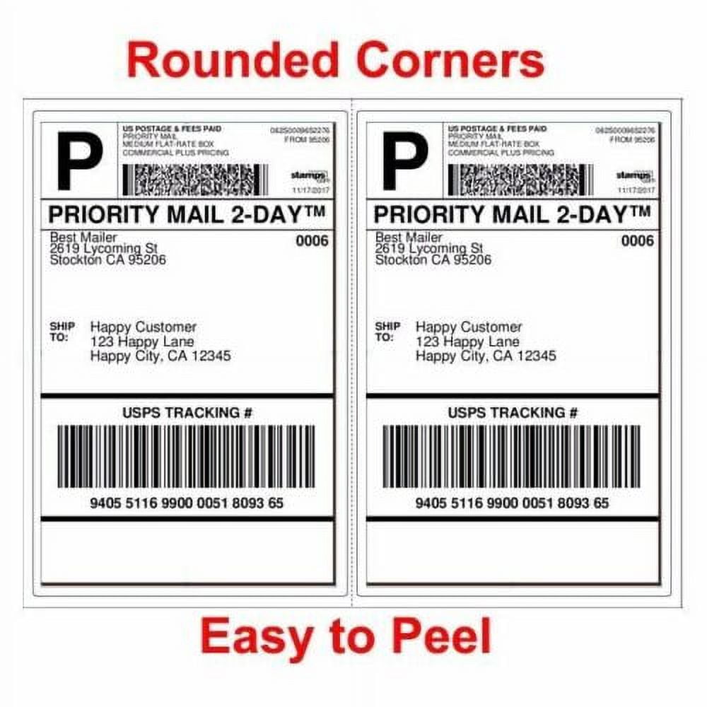 AbleMailer 2000 Shipping Labels 8.5x5.5 Half Sheets Self Adhesive 2 Per ...