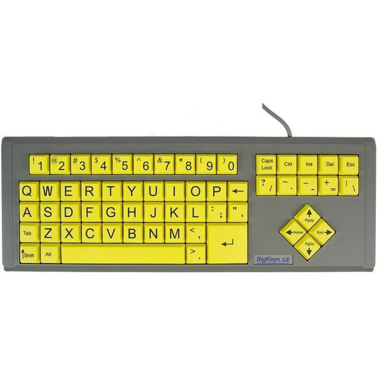 AbleNet BigKeys LX, QWERTY Wired Keyboard Black Print on 1-in/2.5-cm ...