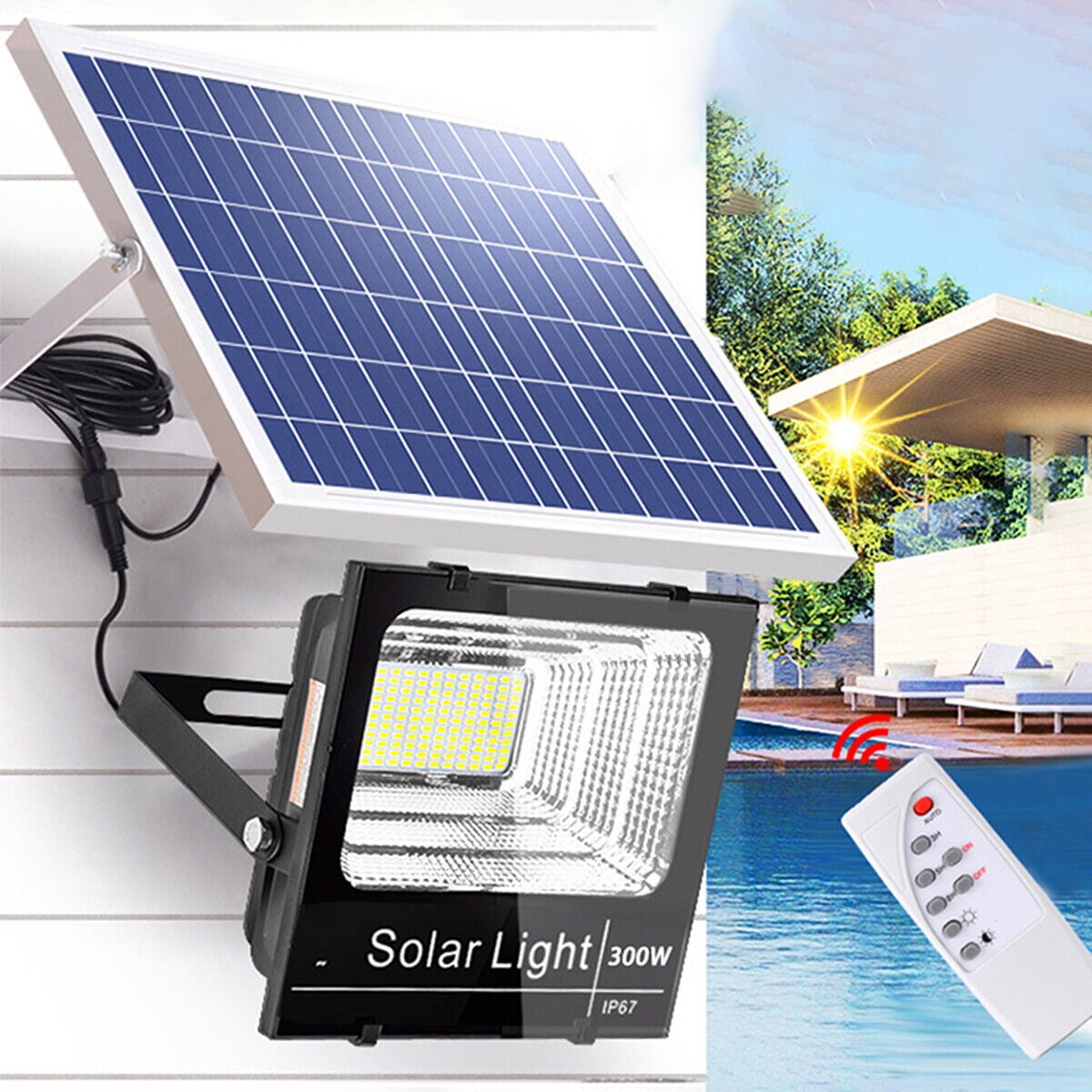 Ablink 100W Solar Lights Outdoor, 409LED 3000LM Solar Motion Sensor ...