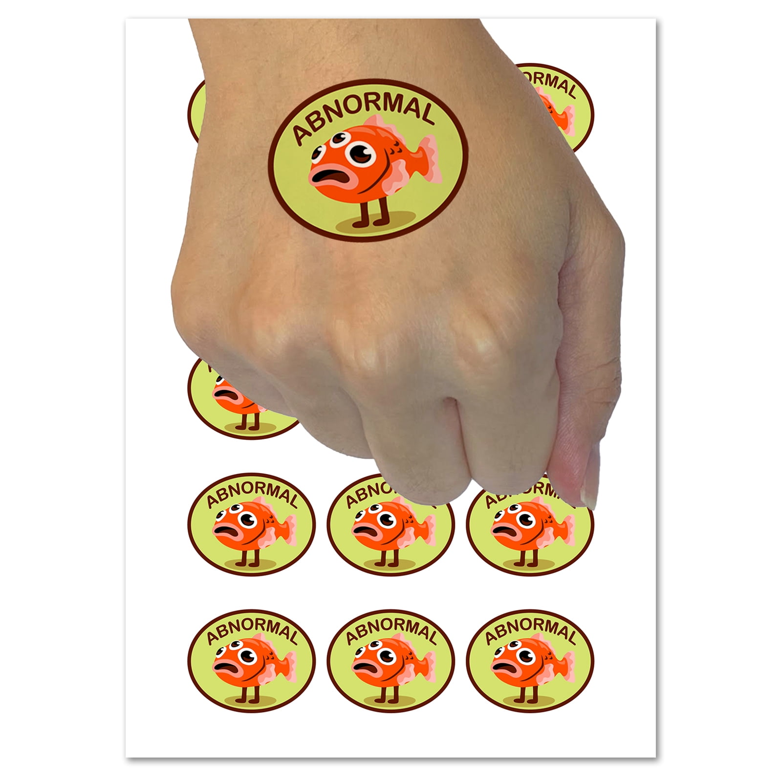 Abnormal Three Eyed Fish Mutation Water Resistant Temporary Tattoo Set ...