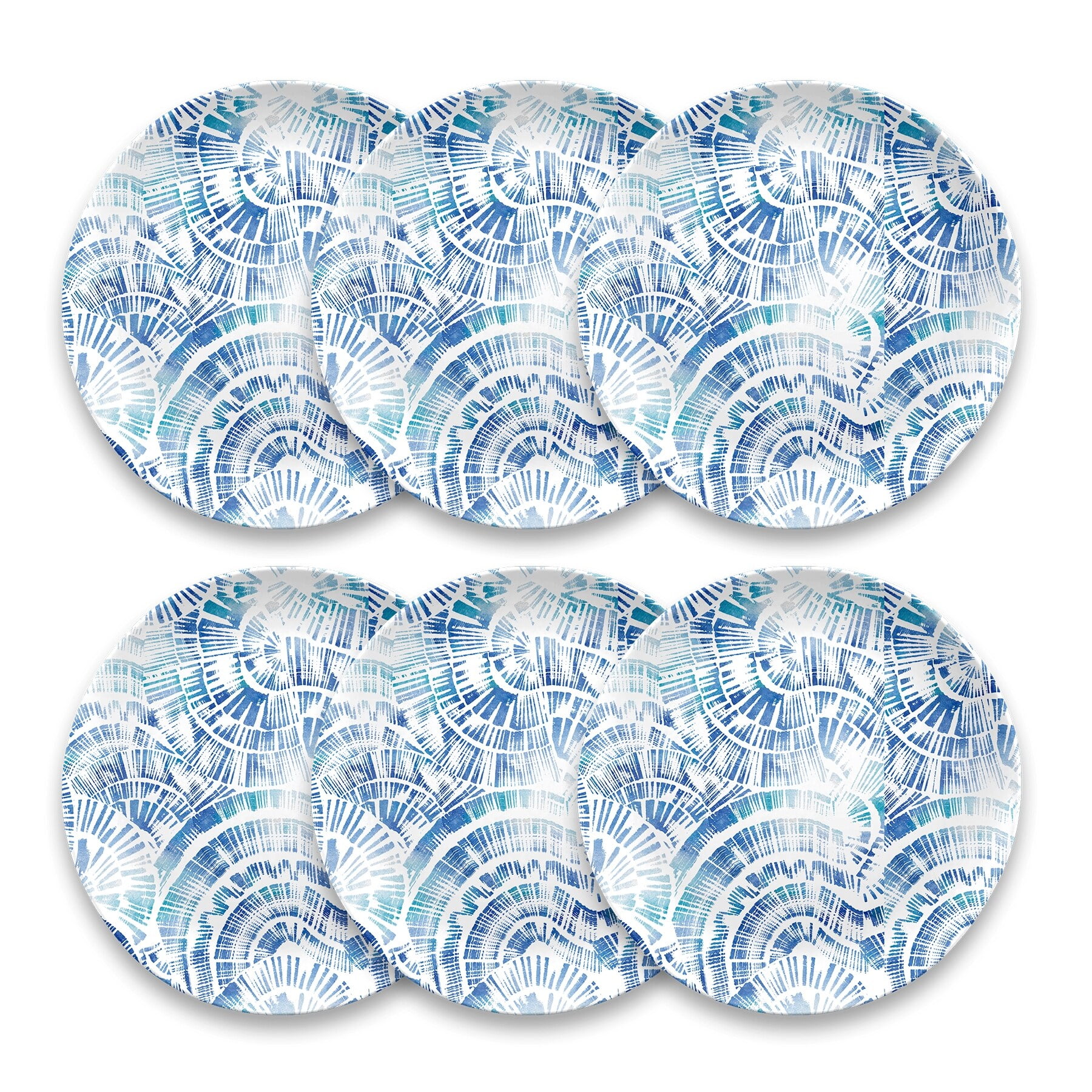 Abode Homewares by TarHong Coastal Scallops Dinner Plate, 10.5", Set of 6 - Walmart.com