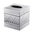 Abode Tissue Box Cover Square – Handcrafted Wave Embossed Pewter Metal ...