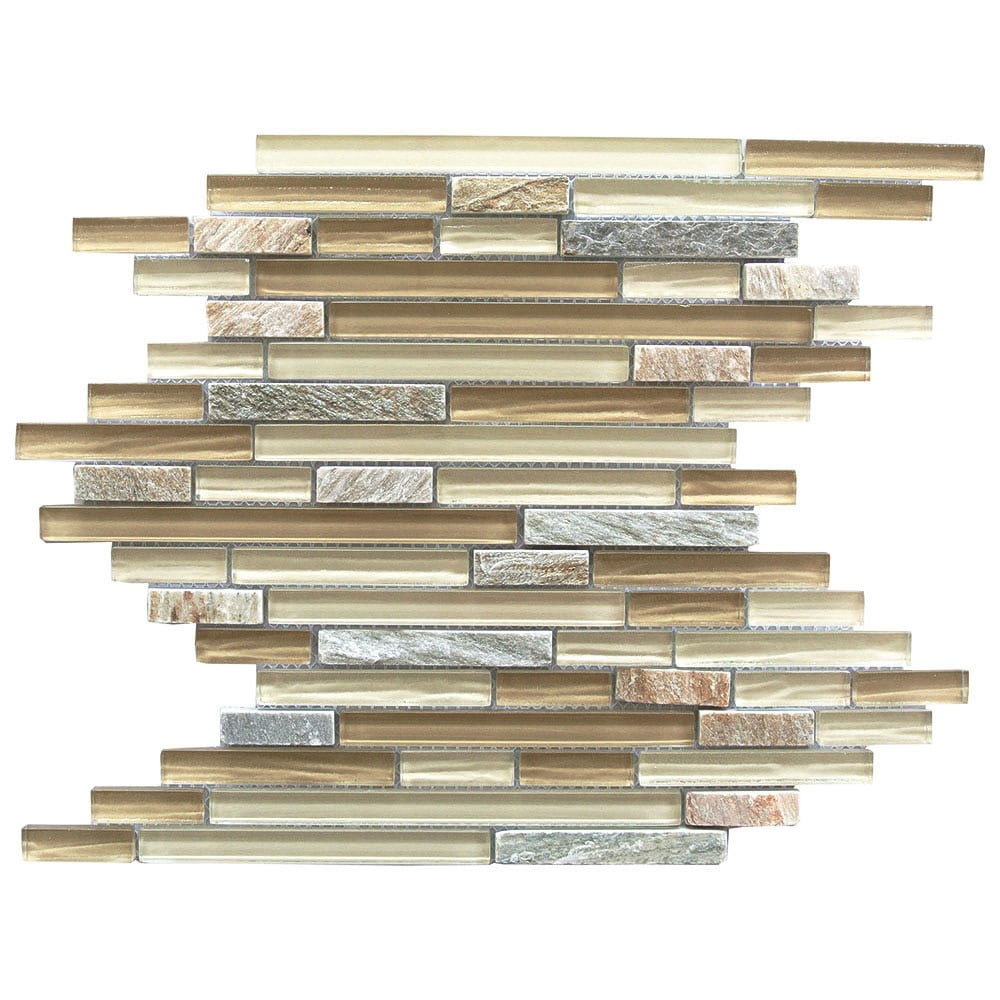 Abolos- New Era II Random Sized Glass and Slate Mosaic Tile in 4 Color ...