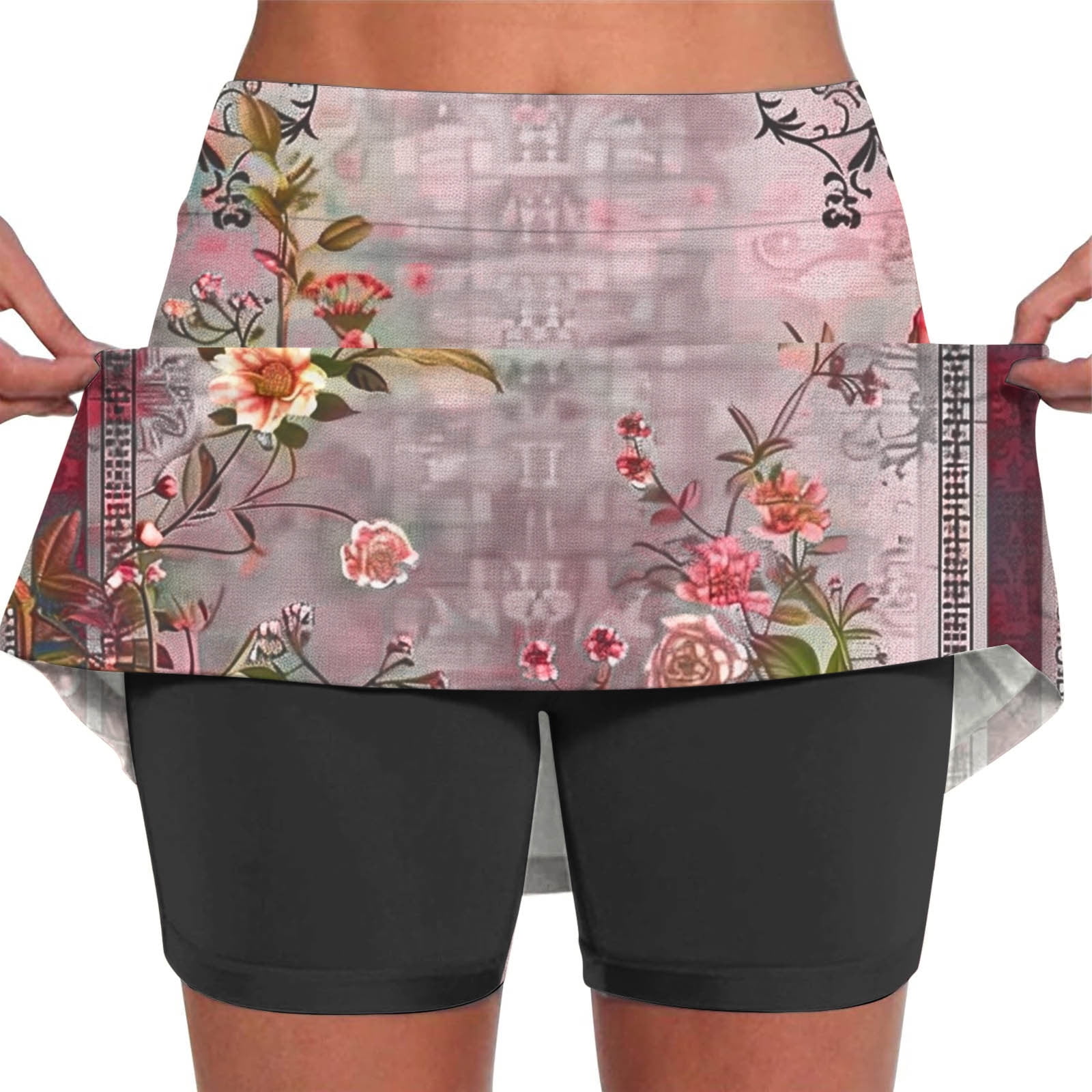 Abomasnow 20" Knee Length Skorts Skirts for Women Print High Waisted ...