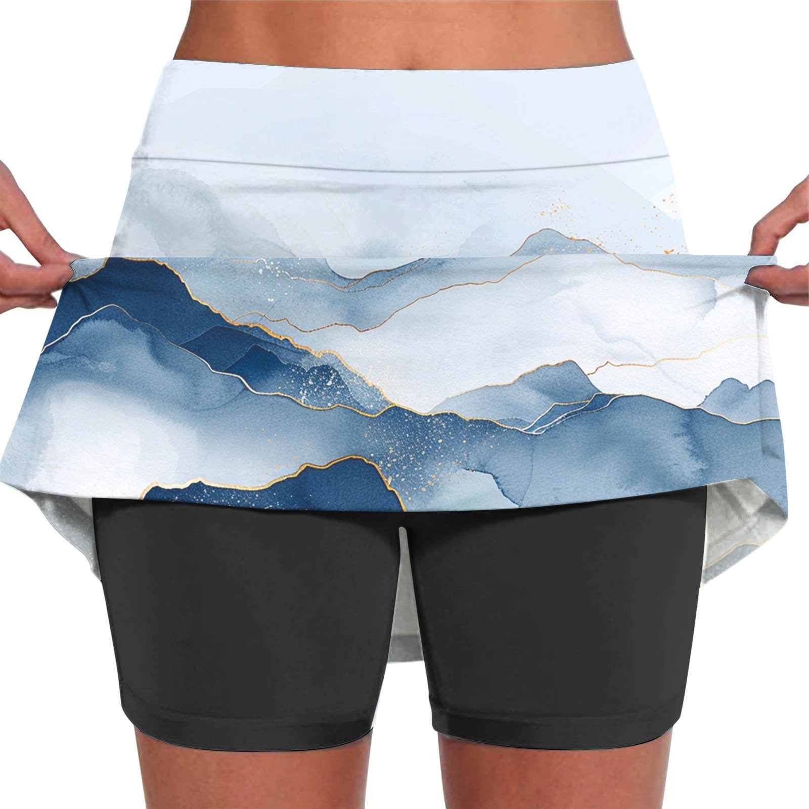 Abomasnow 20" Knee Length Skorts Skirts for Women Print High Waisted ...