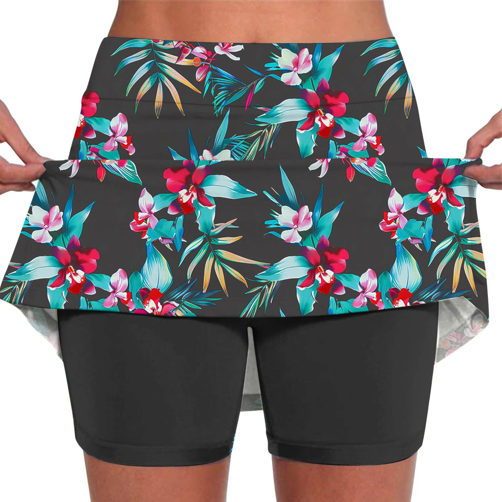 Abomasnow 20" Knee Length Skorts Skirts for Women Print High Waisted ...