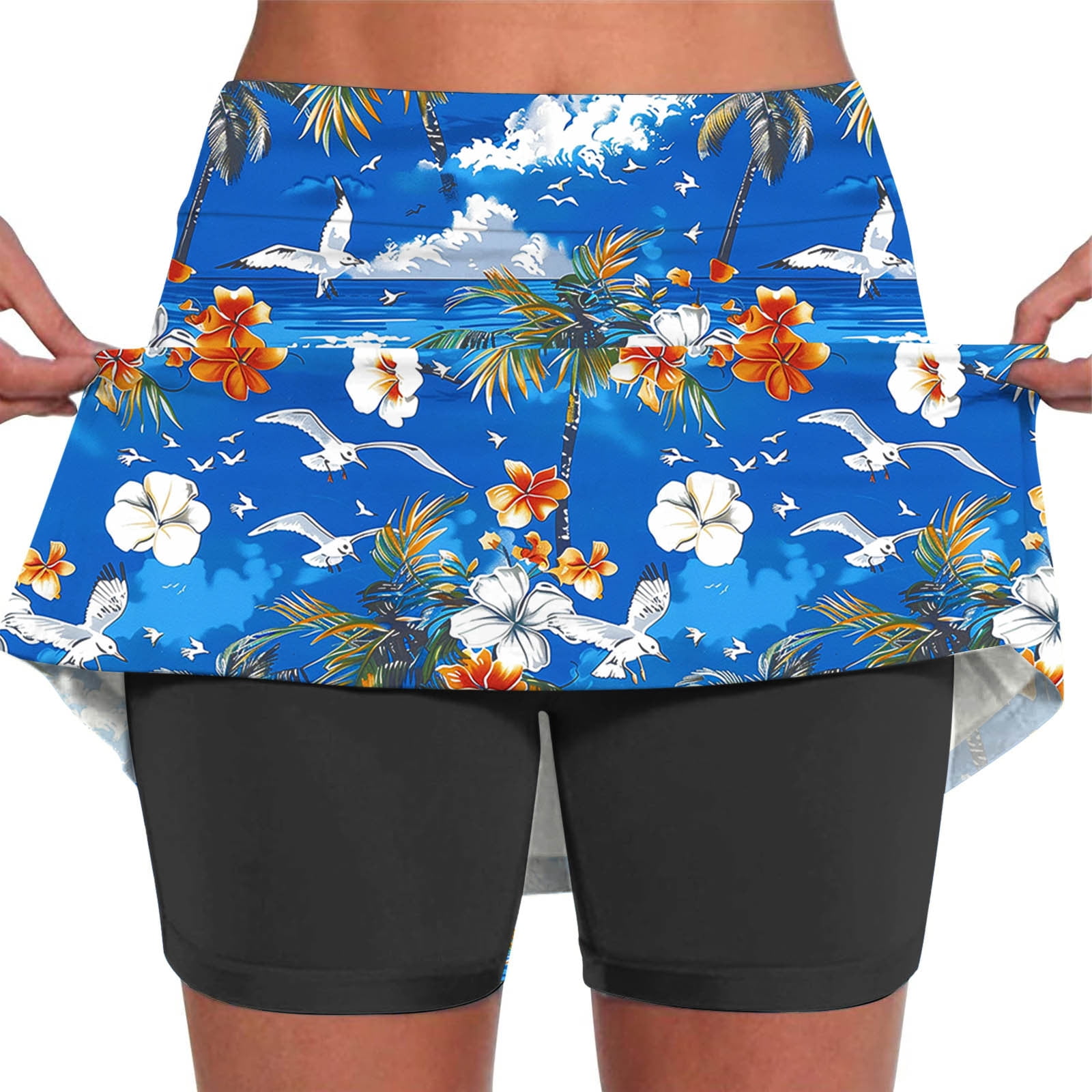 Abomasnow 20" Knee Length Skorts Skirts for Women Print High Waisted ...