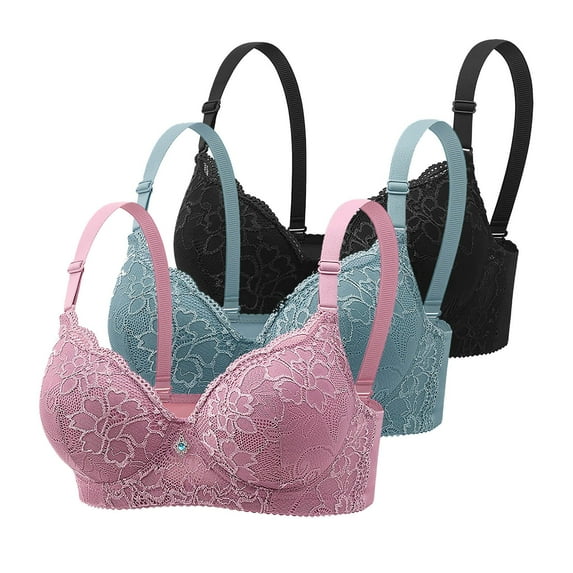 Abomasnow 3 Pack Womens Lace Bralette for Women Comfort Adjustable ...