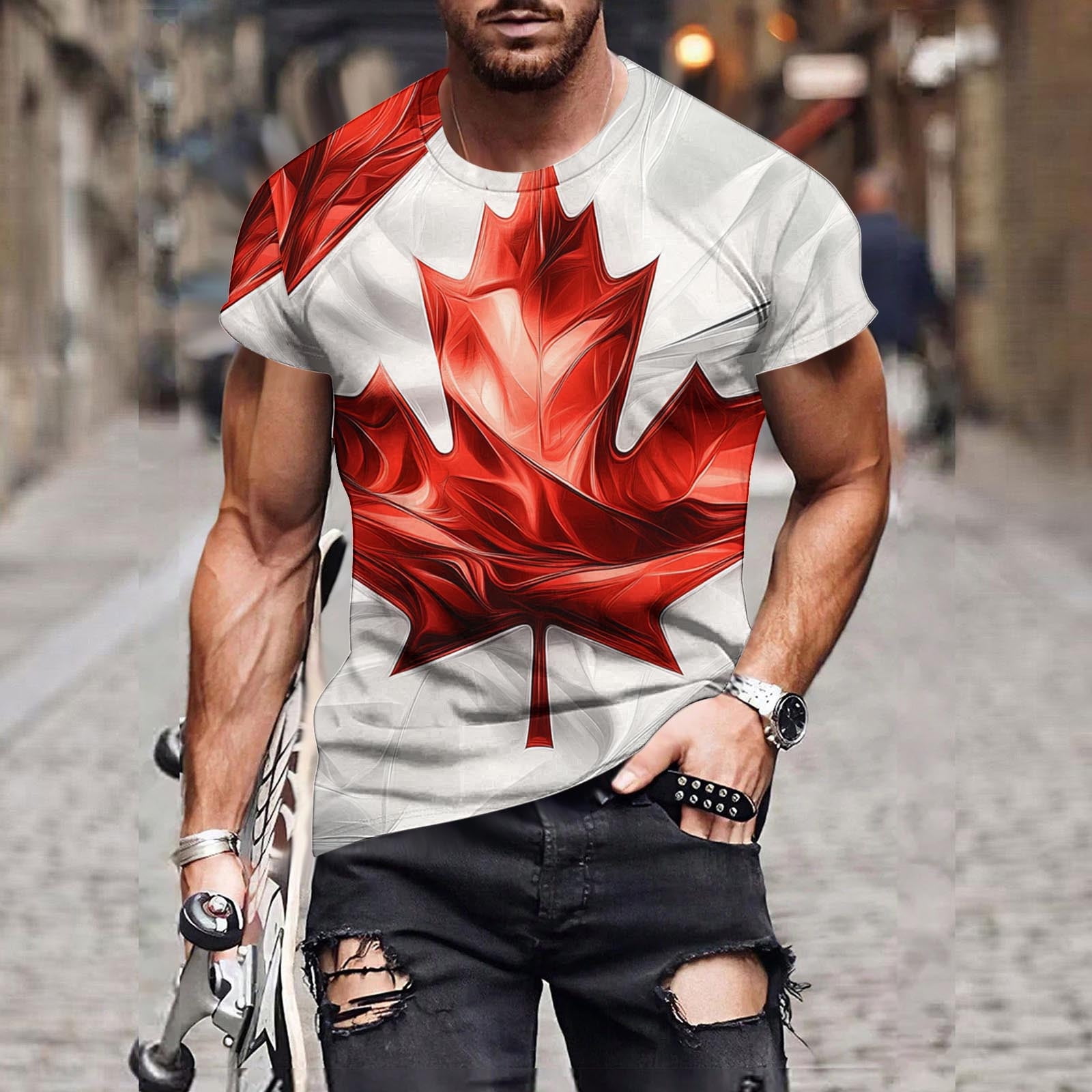 Abomasnow Canadian Maple Leaf Shirt for Men 2025 Canada Day T-Shirt ...