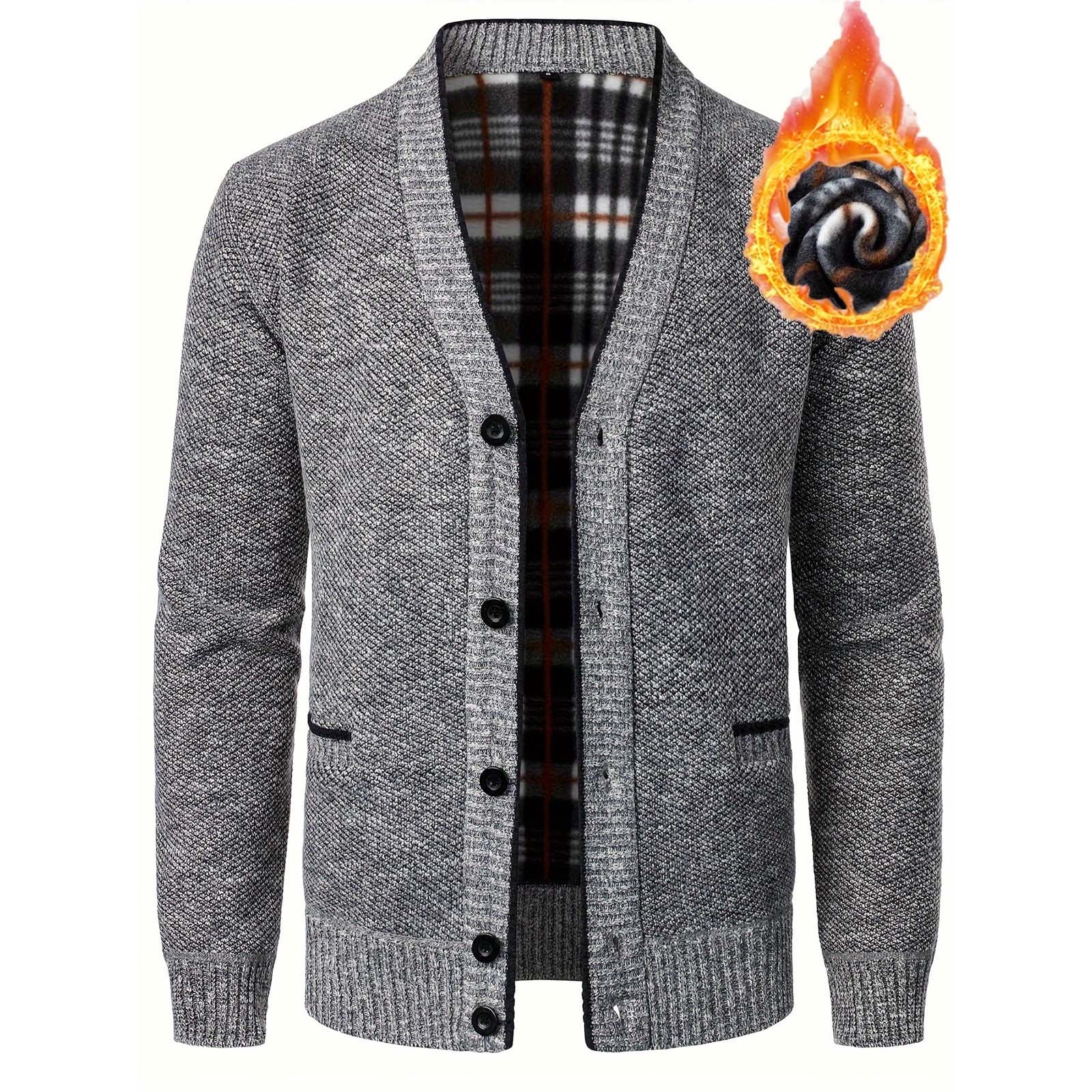 Abomasnow Cardigan Sweaters for Men Casual Shawl Long Sleeve Plush ...