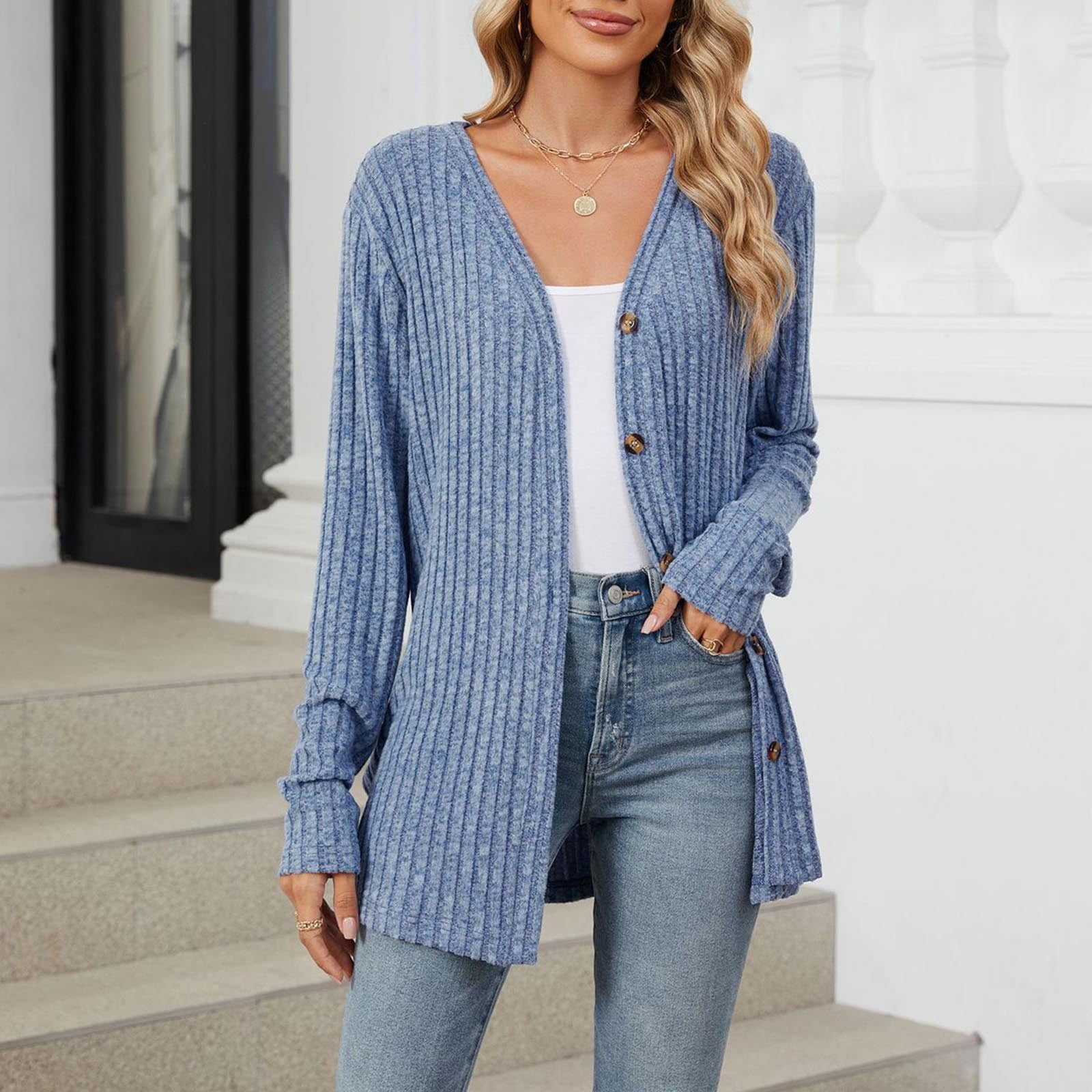 Abomasnow Cardigan Sweaters for Women Long Sleeve Button Down Open ...