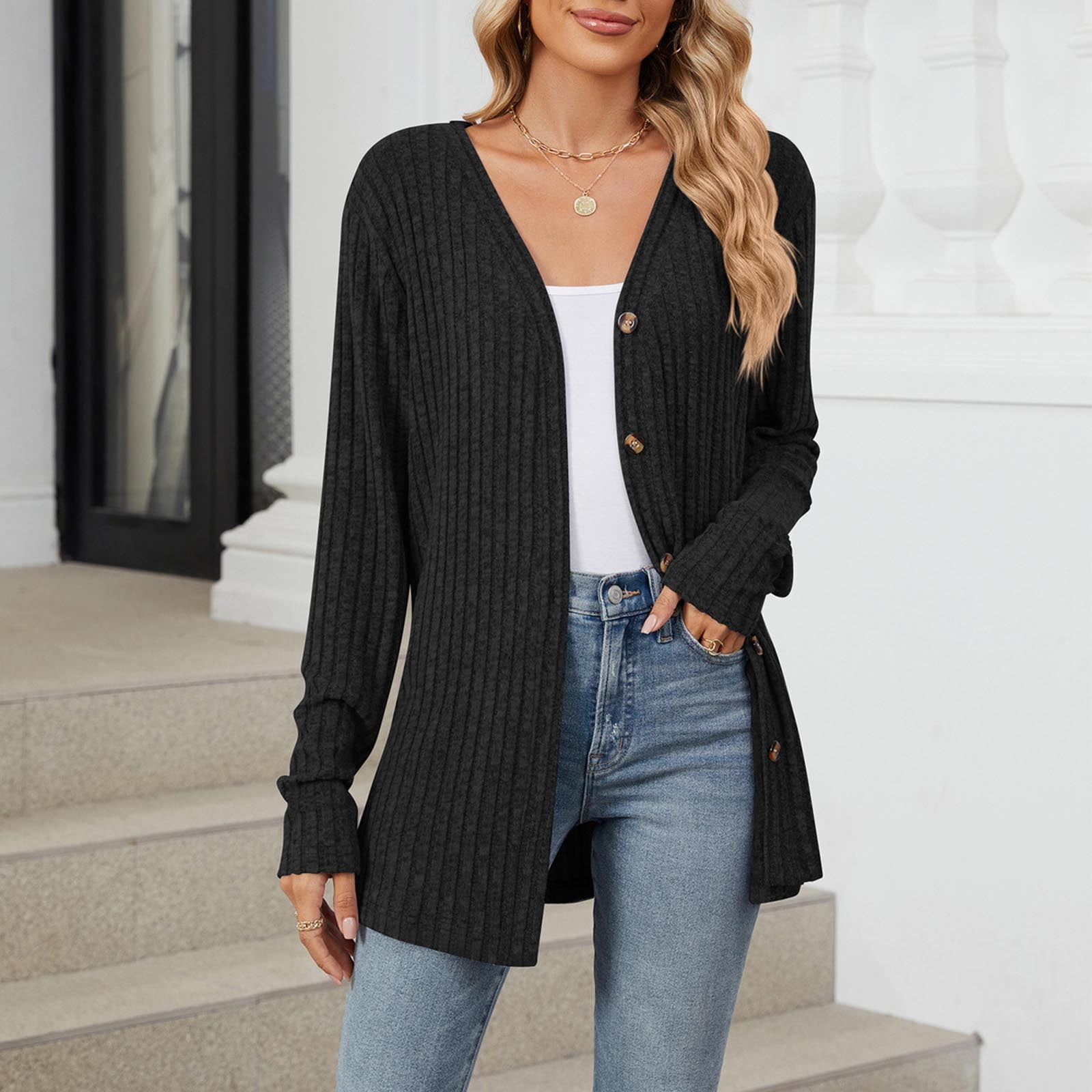 Abomasnow Cardigan Sweaters for Women Long Sleeve Button Down Open ...