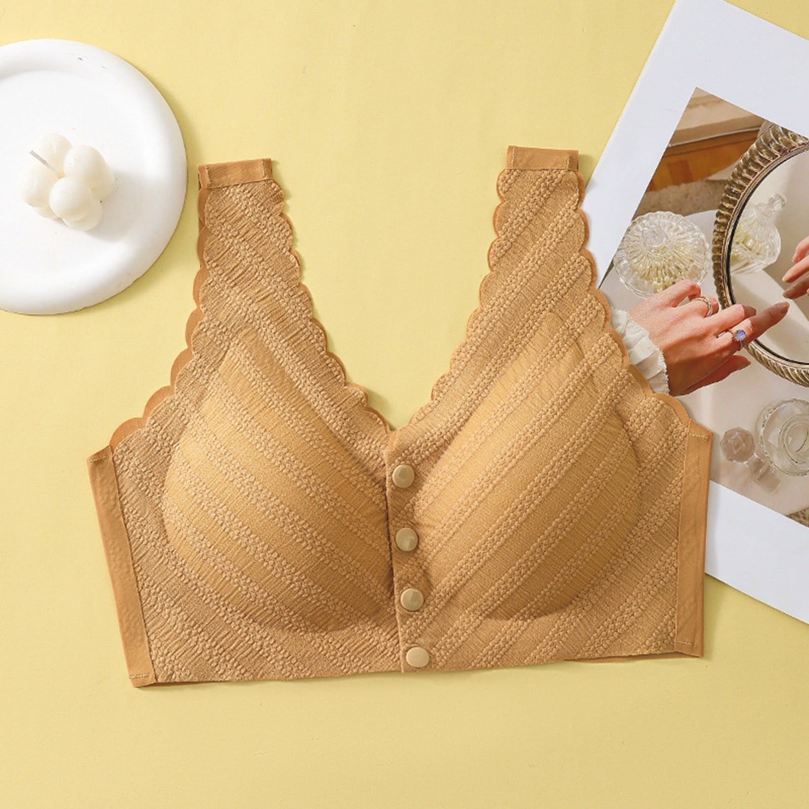 Abomasnow Front Button Closure Bras for Older Women Convenient Lace ...