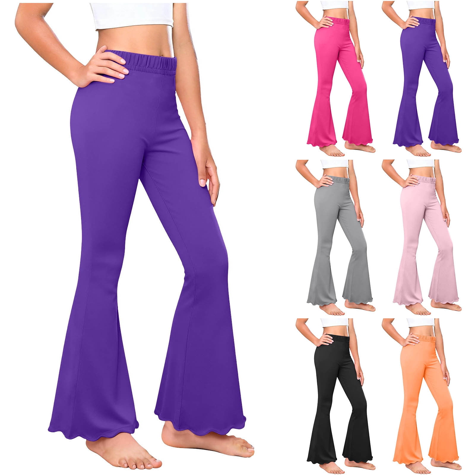 Abomasnow Girl's Flare Leggings Elastic High Waisted Bell Bottoms ...