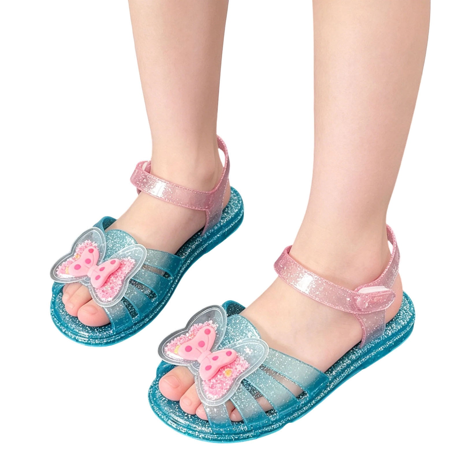 Abomasnow Girls Glitter Open Toe Sandals Sparkle Butterfly Ornament ...