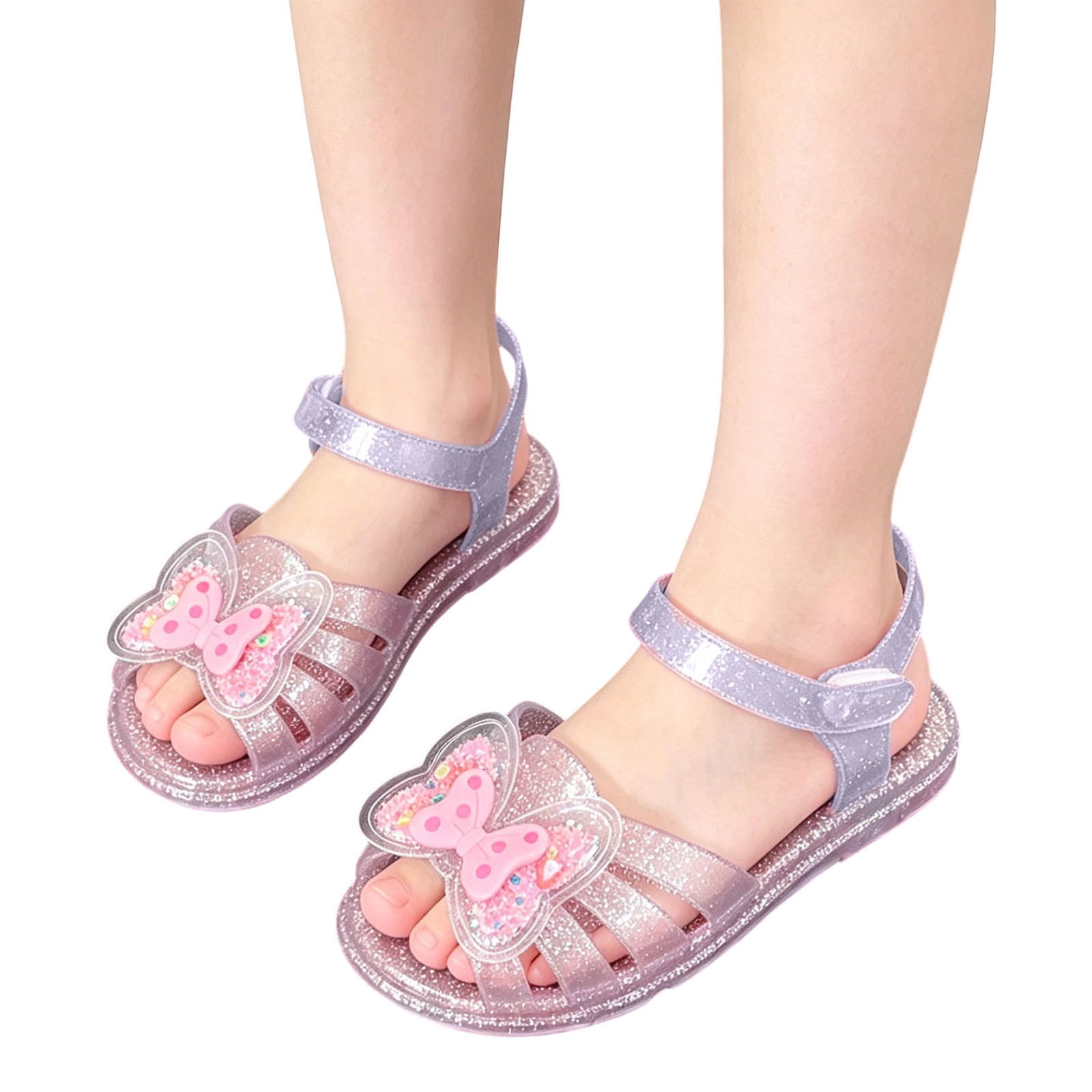 Abomasnow Girls Glitter Open Toe Sandals Sparkle Butterfly Ornament ...