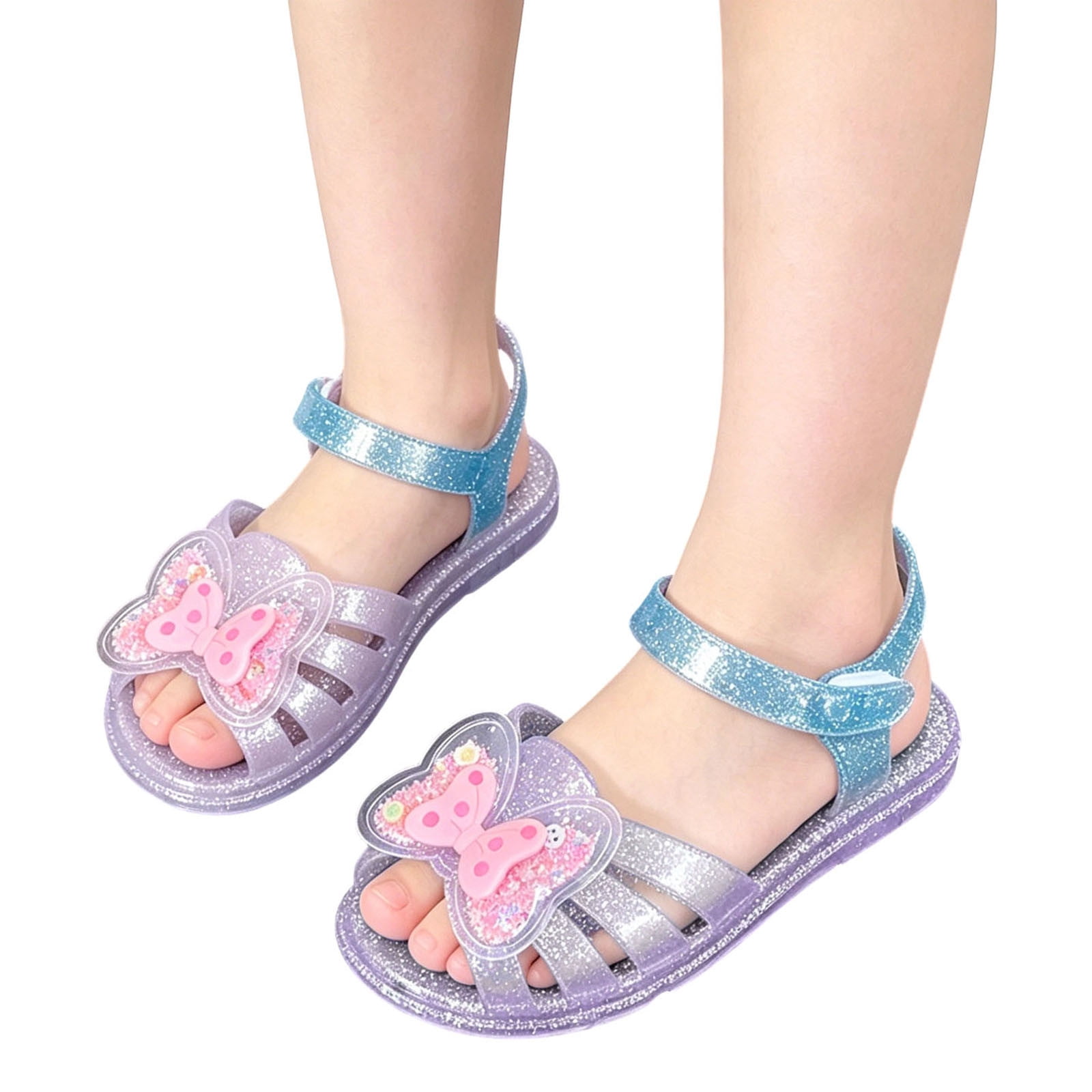 Abomasnow Girls Glitter Open Toe Sandals Sparkle Butterfly Ornament ...