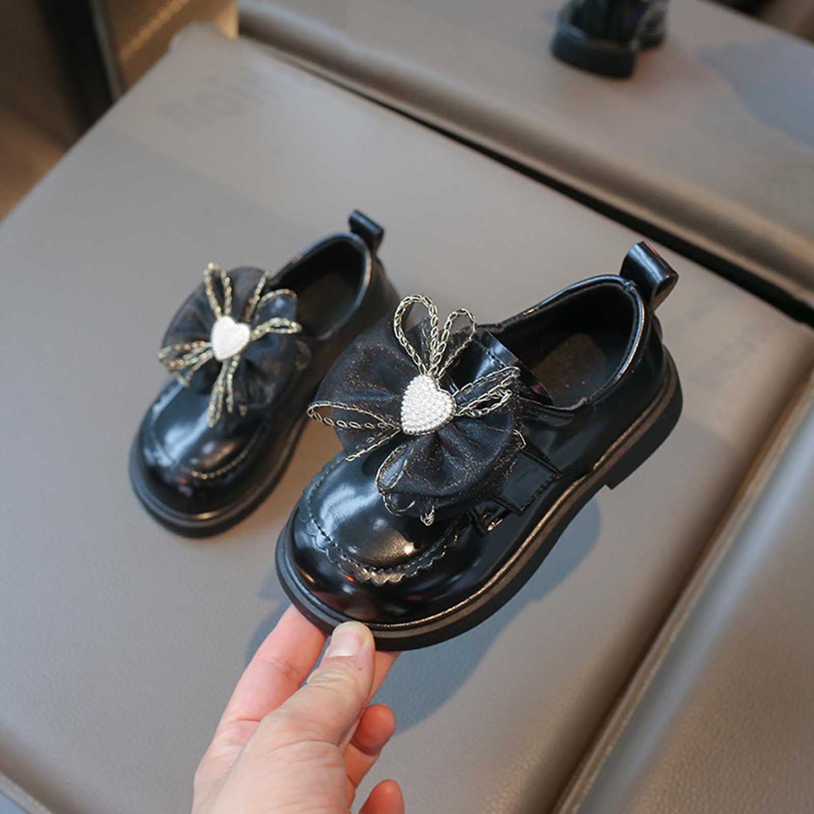 Abomasnow Girls Mary Jane Princess Dress Pearl Bowknot Flat Wedding ...