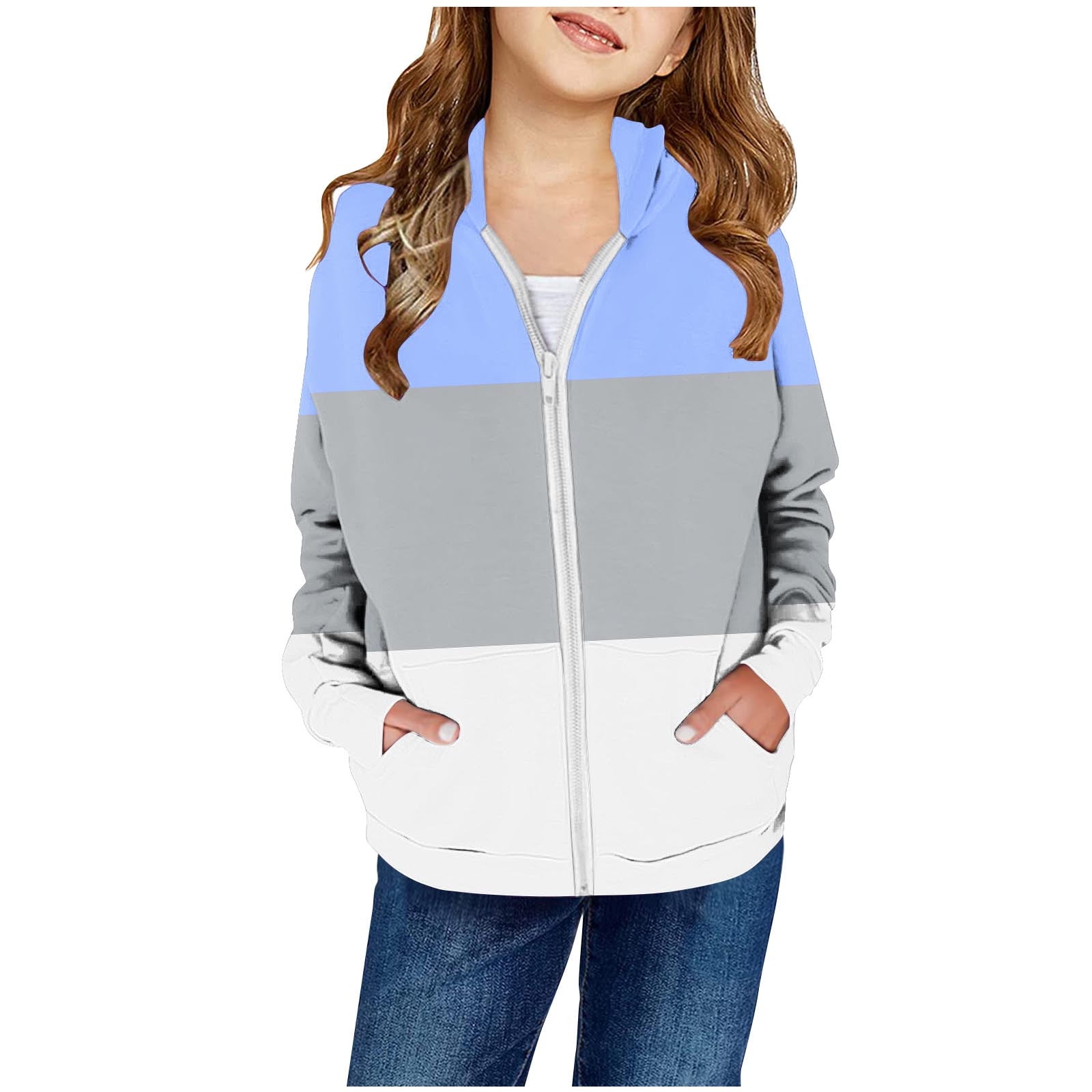 Abomasnow Girls Zip Up Hoodie Casual Long Sleeve Jacket Lightweight ...
