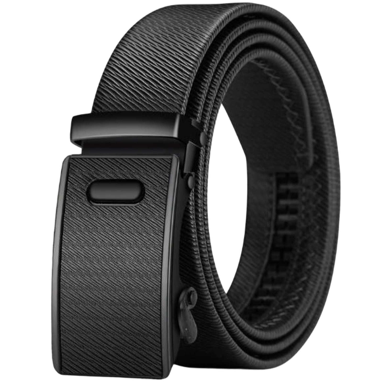 Abomasnow Men Black PU Leather Automatic Buckle Belt with Matte Curved ...
