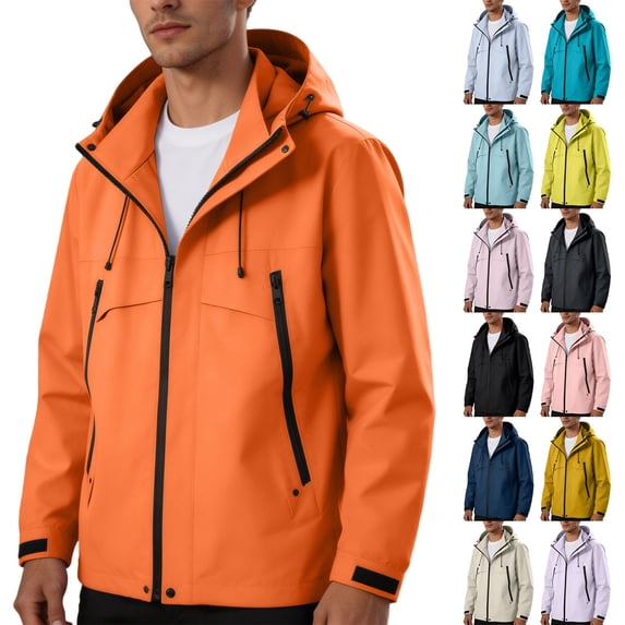 Abomasnow Men's Big and Tall Rain Jackets Full Zip Adjustable ...