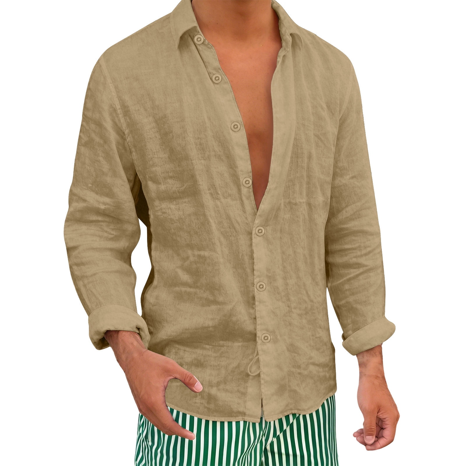 Abomasnow Men's Big and Tall Cotton Shirts Button Down Long Sleeve ...