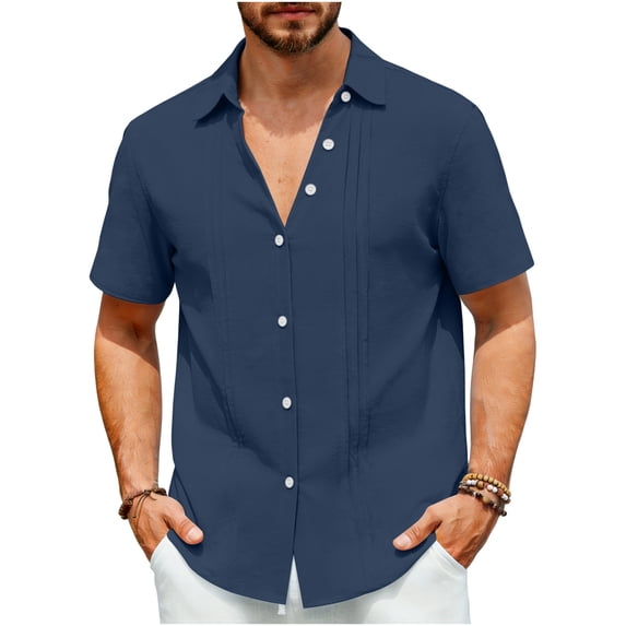 Abomasnow Men's Button Down Shirts Short Sleeve Collared Textured ...