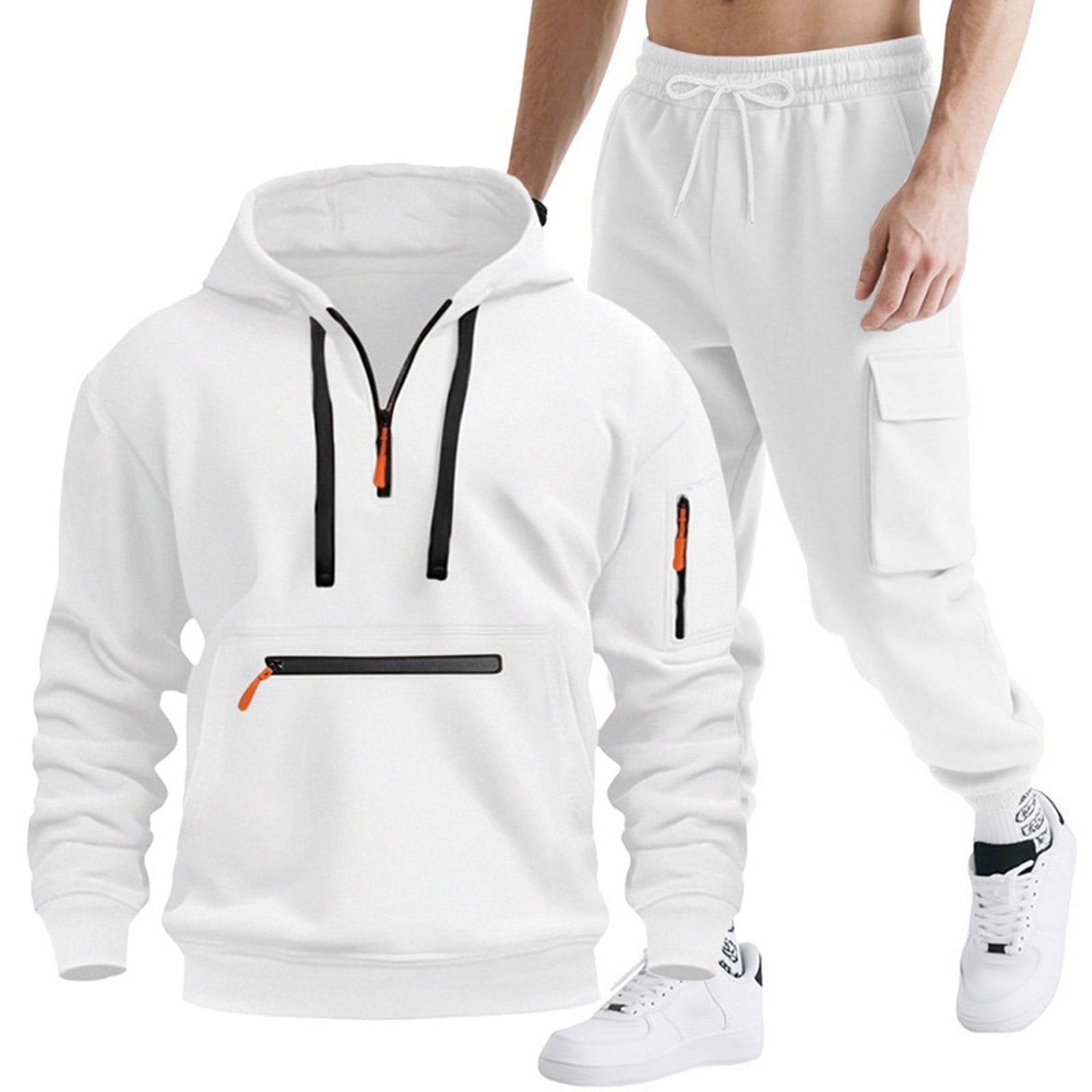 Abomasnow Men's Sweatsuits 2 Piece Track Suits Set Half Zip Drawstring ...