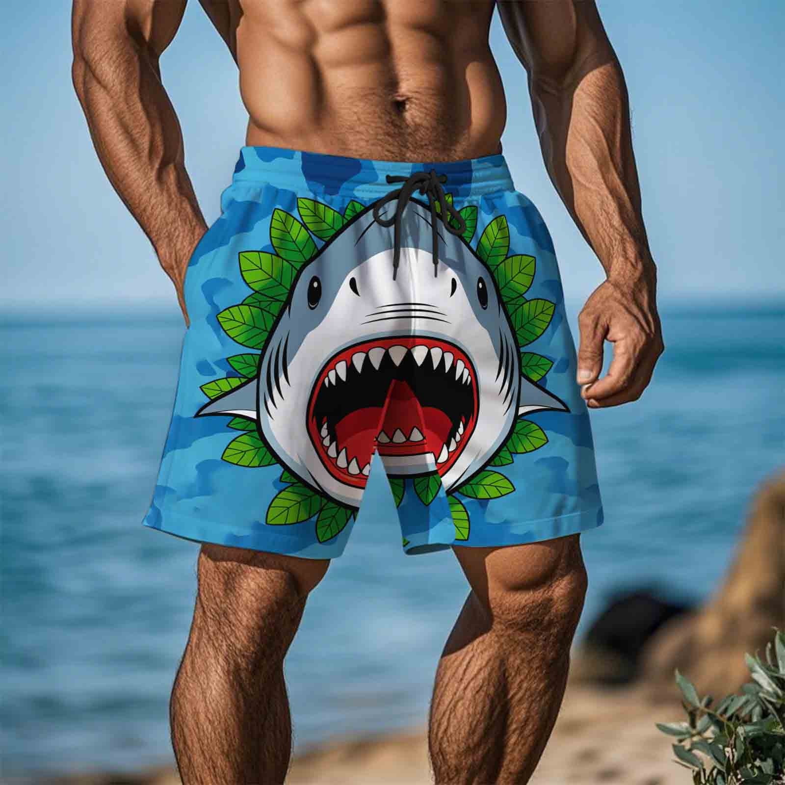 Abomasnow Men's Swim Trunks Funny Cartoon Graphic Swim Shorts Mesh ...