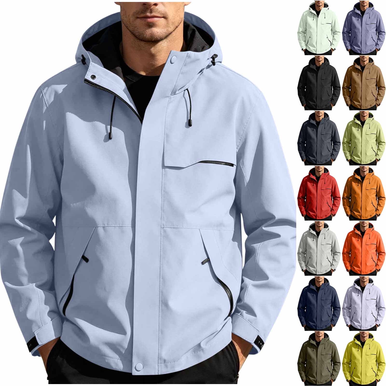 Abomasnow Mens Big and Tall Jackets Zip Up Waterproof Windbreaker ...