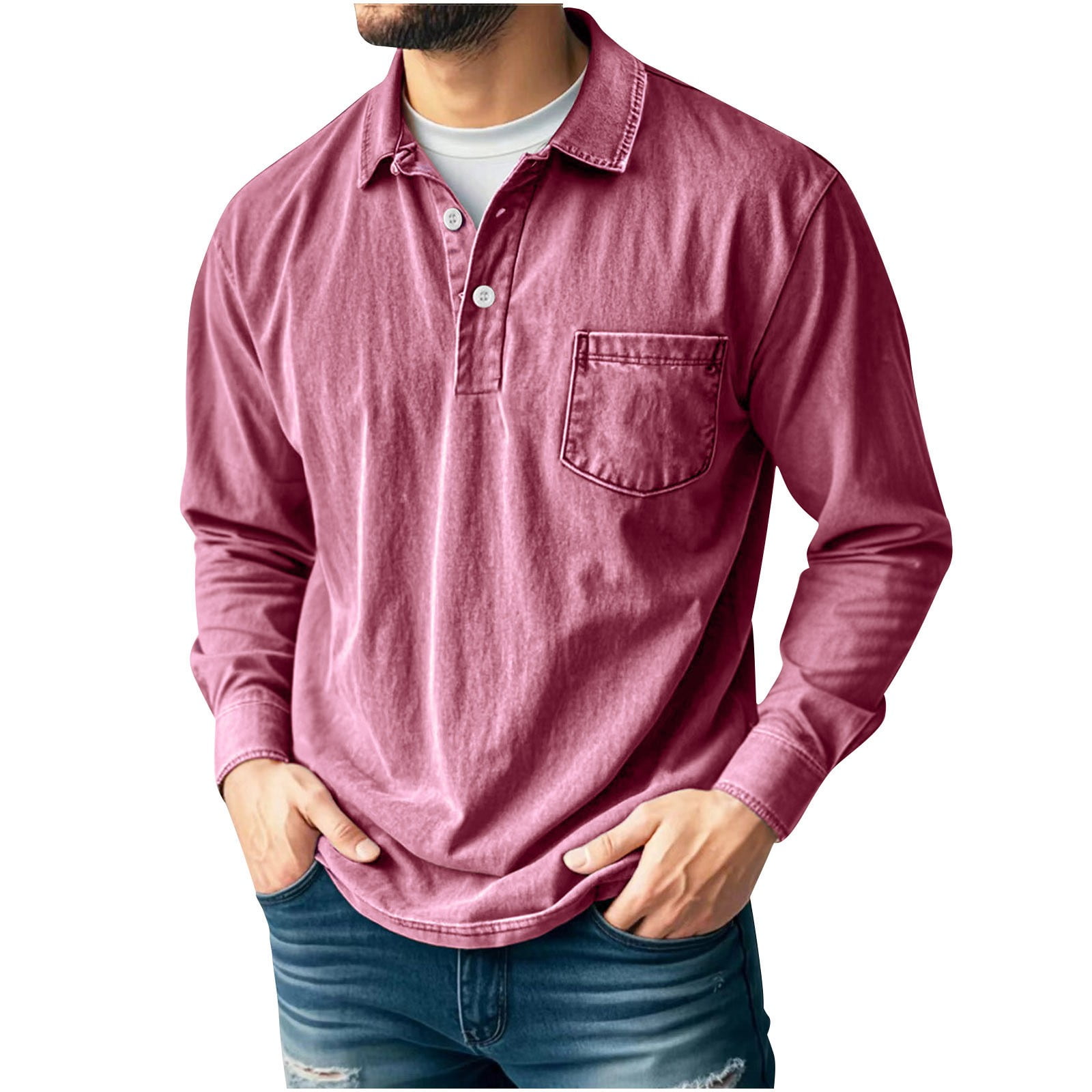Abomasnow Mens Shirts Long Sleeve Retro Button Down T-Shirts Casual ...