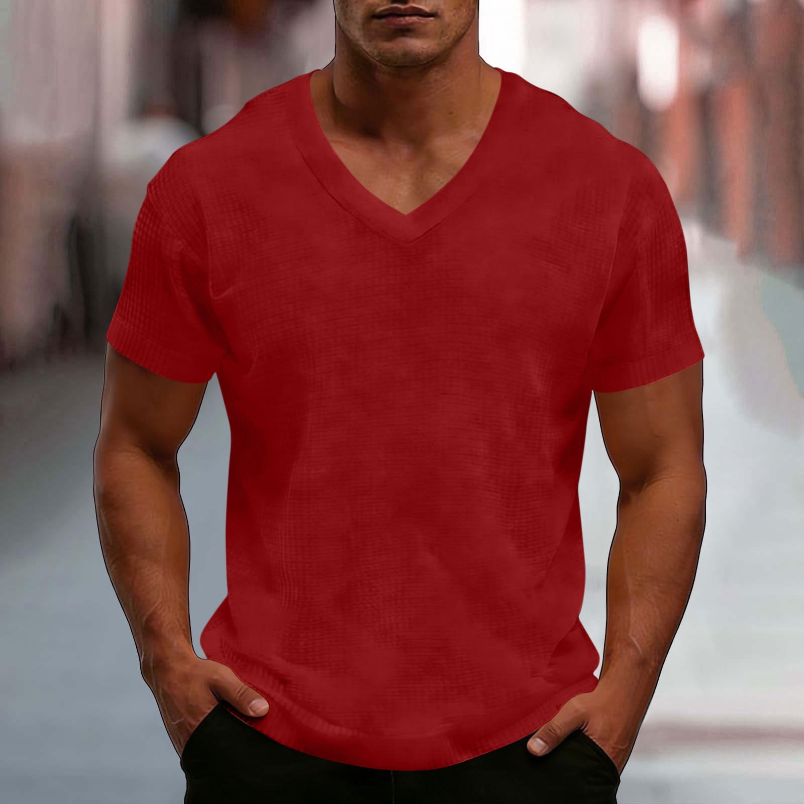 Abomasnow Mens Shirts Slim Fit Short Sleeve V Neck Muscle Shirts Casual ...
