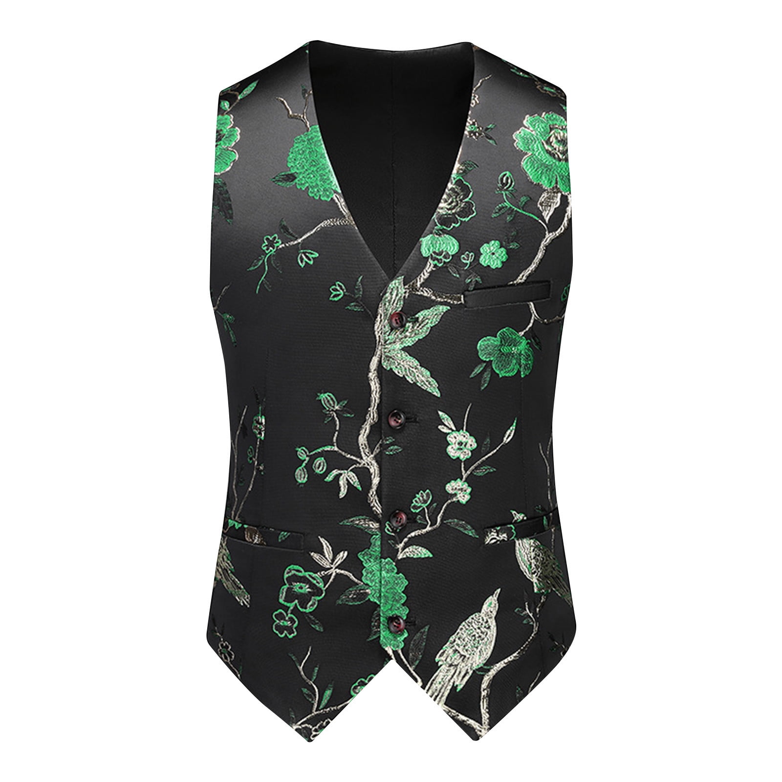 Abomasnow Mens' Suit Vest Paisley Floral Medieval Vests Gothic ...