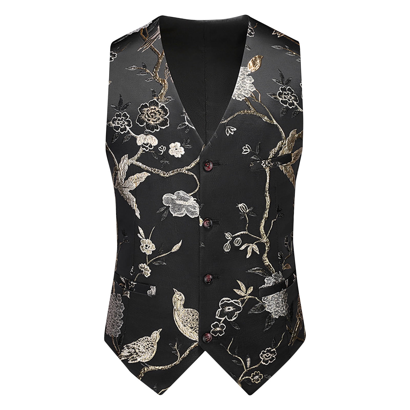 Abomasnow Mens' Suit Vest Paisley Floral Medieval Vests Gothic ...
