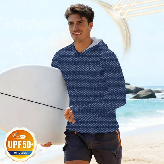 Abomasnow Mens UPF 50+ Hoodie Shirts Long Sleeve Color Blocking Rash ...