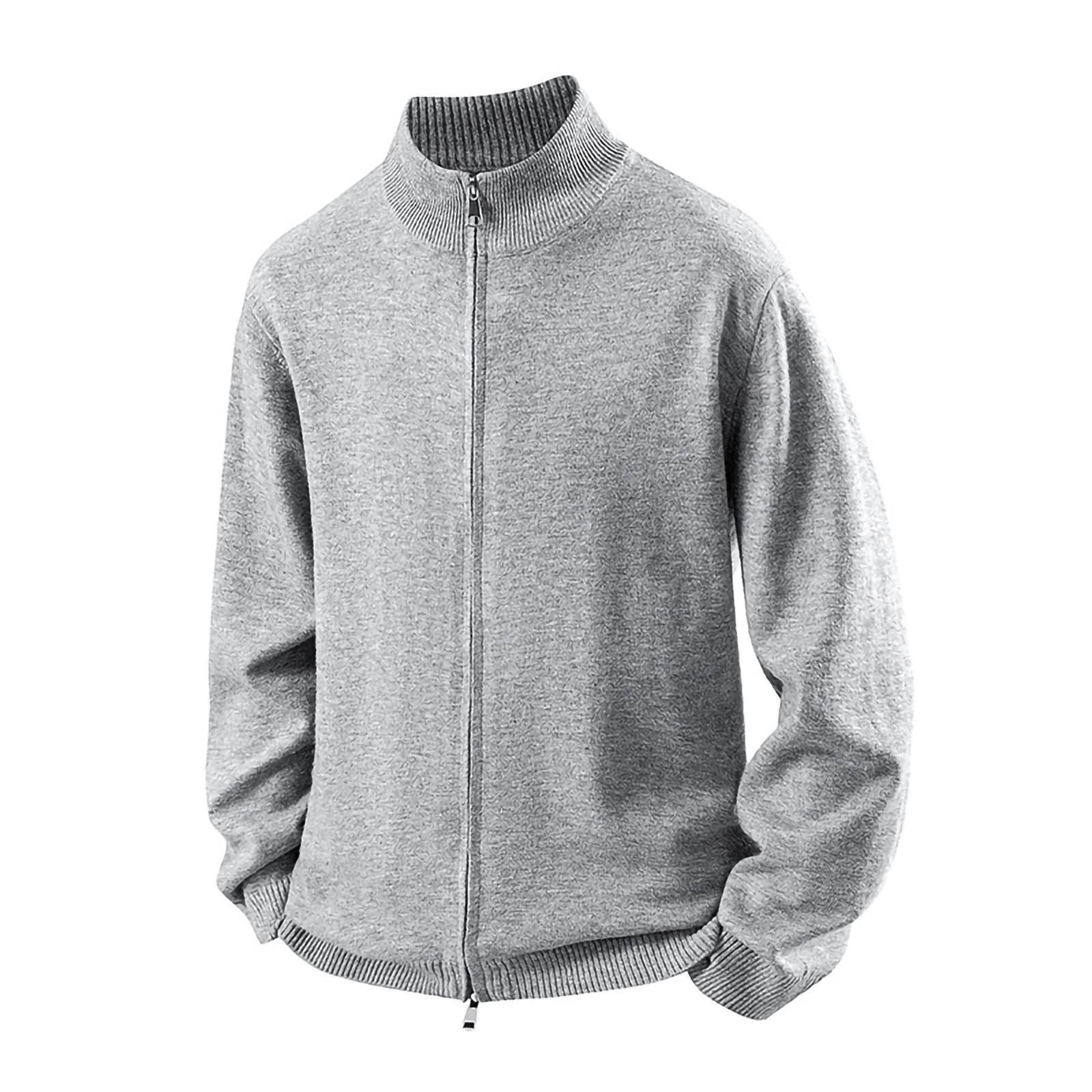 Abomasnow Reversible Zip up Sweaters for Men Slim Fit Long Sleeve Mock ...