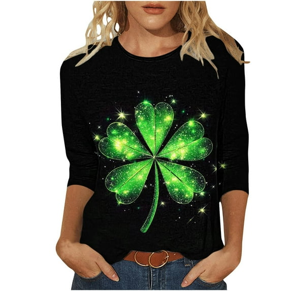 Abomasnow St Patricks Day Shirt Women Plus Size Funny 3/4 Sleeve Cute ...