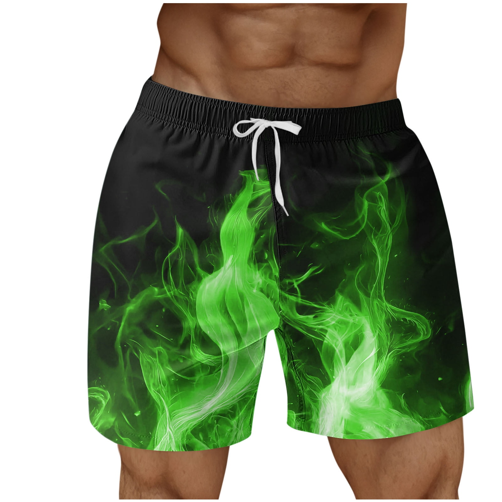 Abomasnow Men's Big and Tall Swim Trunks Hawaiian Bathing Mesh Lining ...