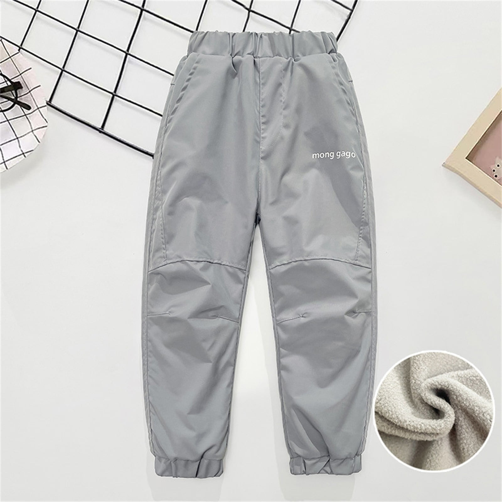 Abomasnow Toddlers Kids Fleece Lined Waterproof Snow Pants Casual High ...