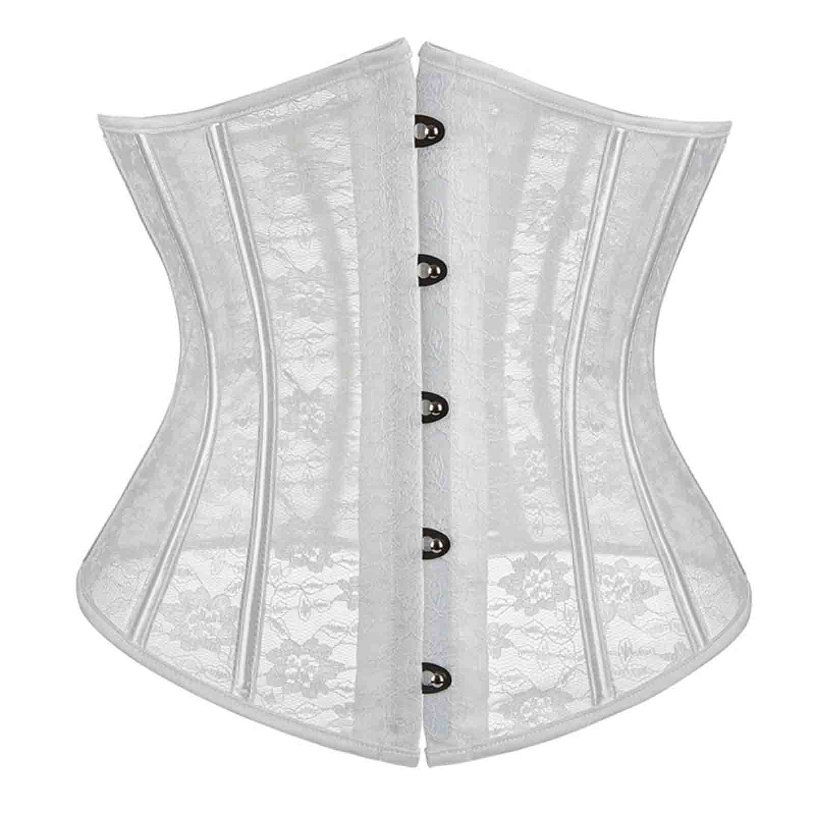 Abomasnow Underbust Corsets for Women Trendy Lace-Up Back Boned Corset ...