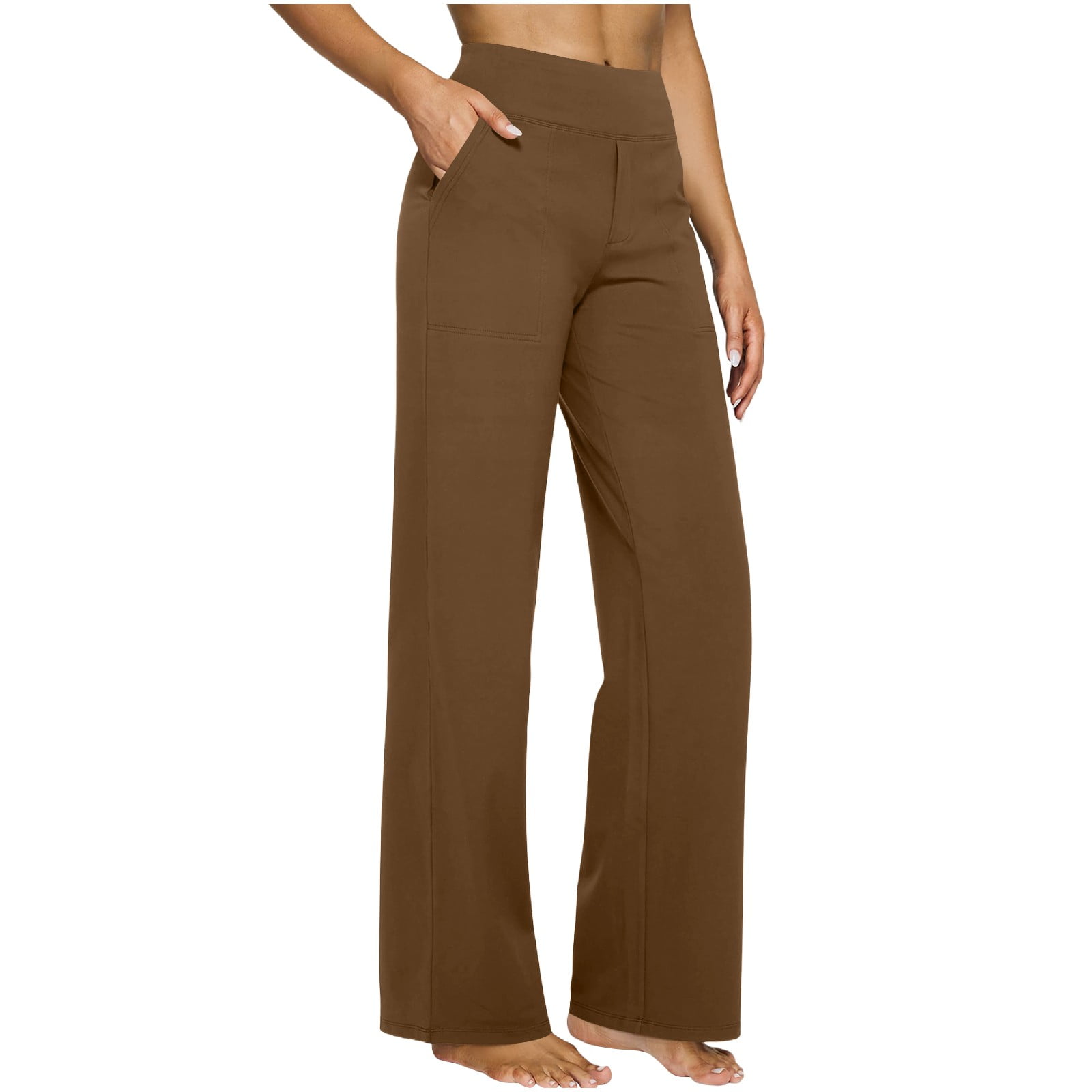Abomasnow Women Corduroy Pants Wide Legs High Waist Yoga Pants Tummy ...