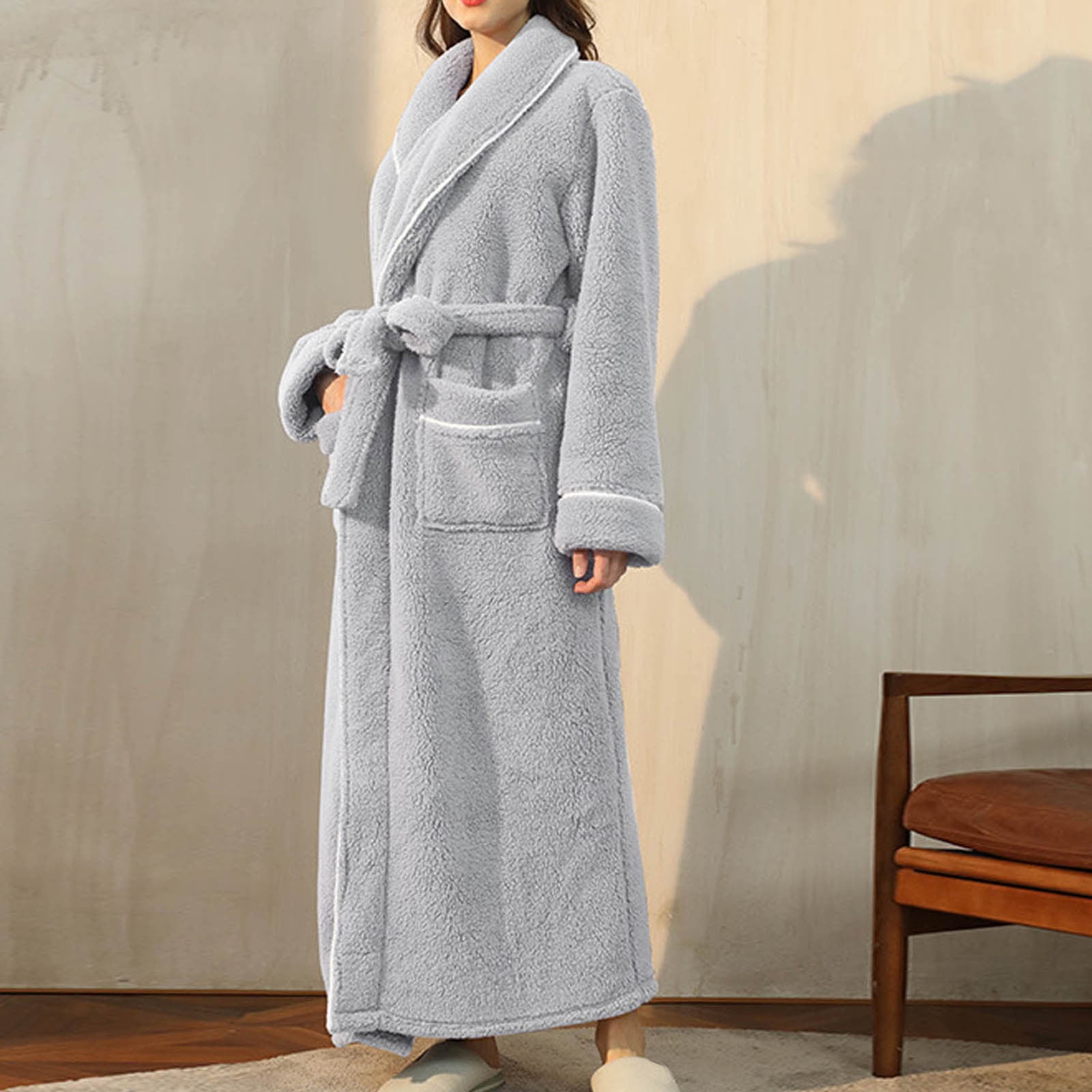 Abomasnow Women Robe Fleece Plush Soft, Fuzzy Cozy Warm Lightweight ...